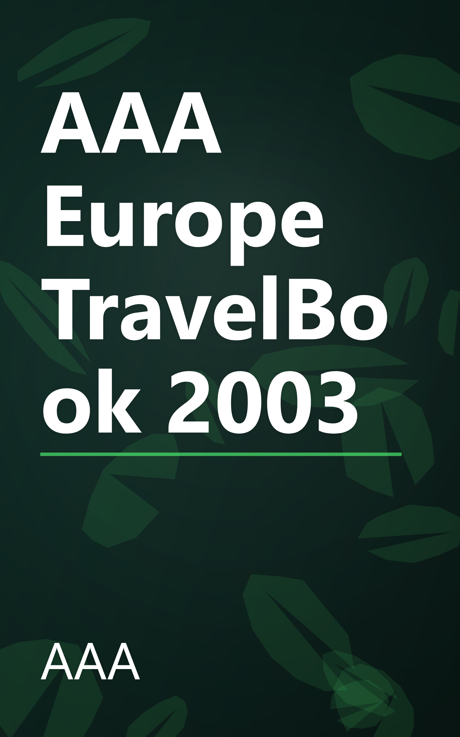 AAA Europe TravelBook 2003 book cover
