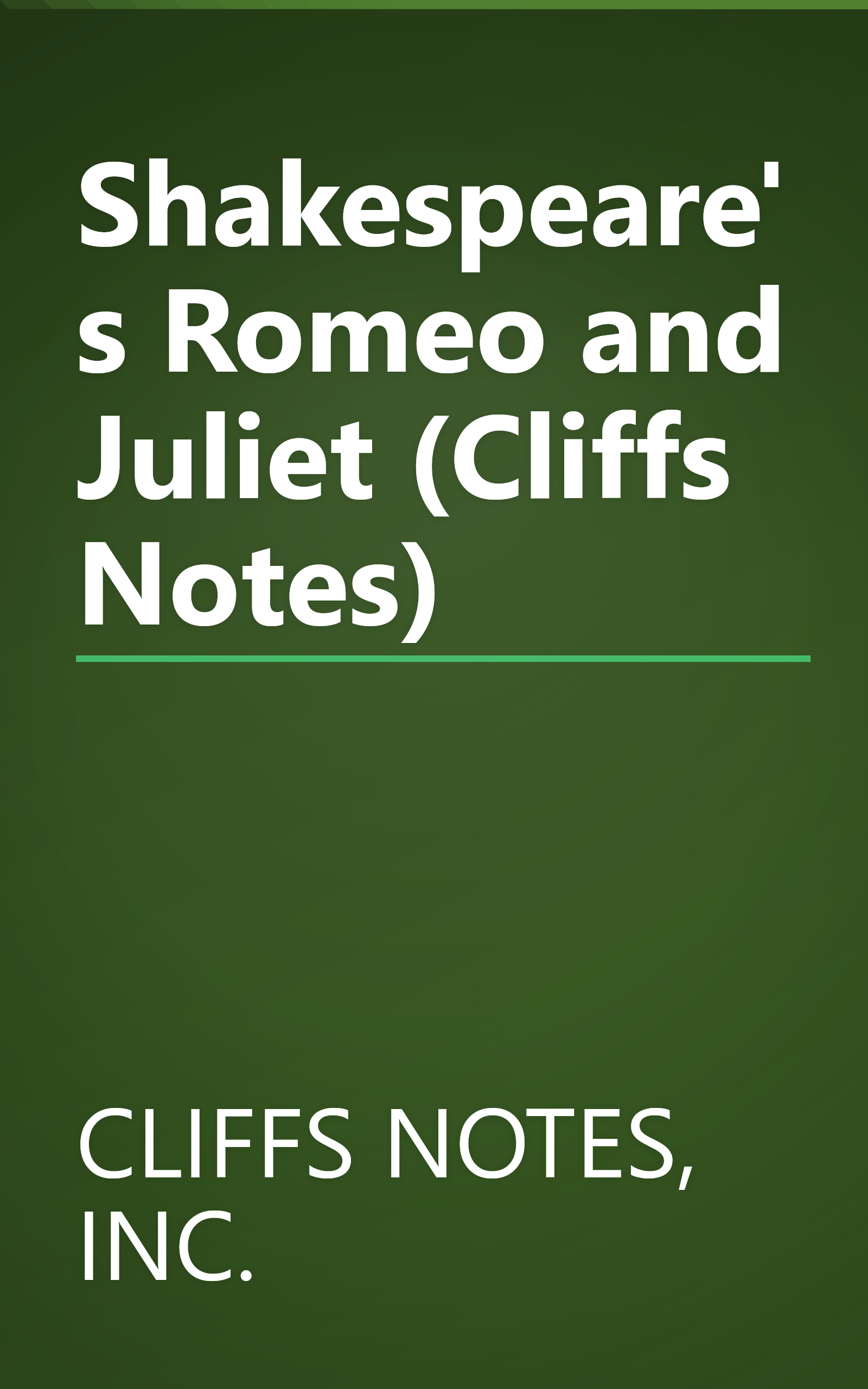 Shakespeare's Romeo and Juliet (Cliffs Notes) book cover