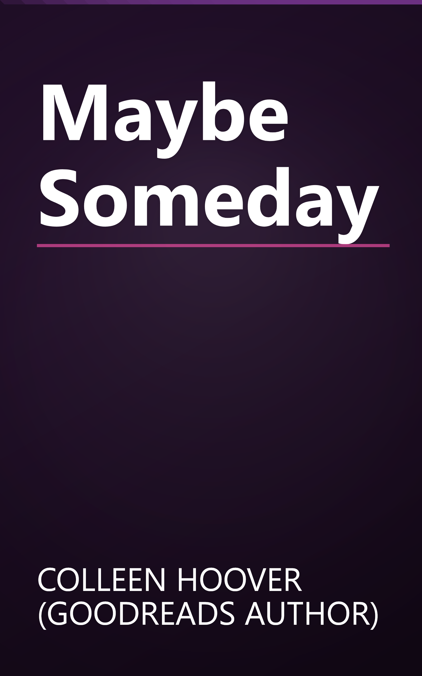 Maybe Someday book cover