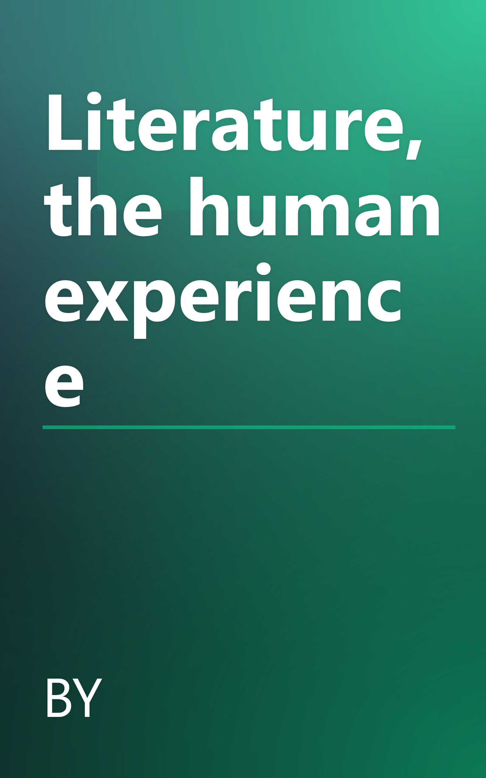 Literature, the human experience book cover