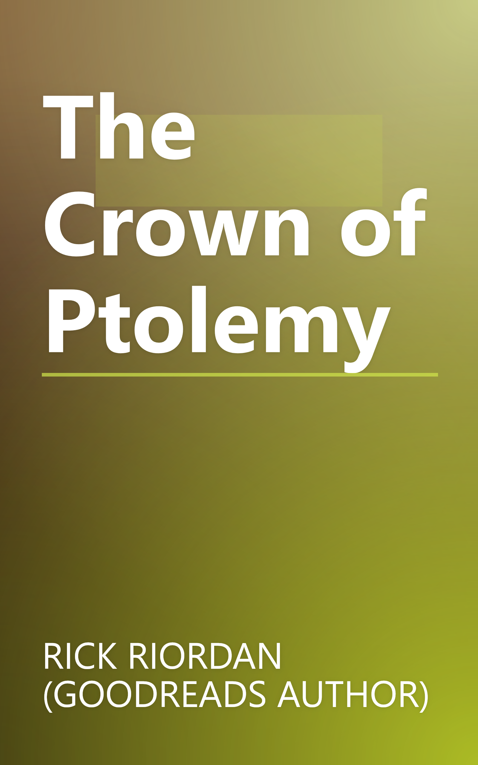 The Crown of Ptolemy book cover