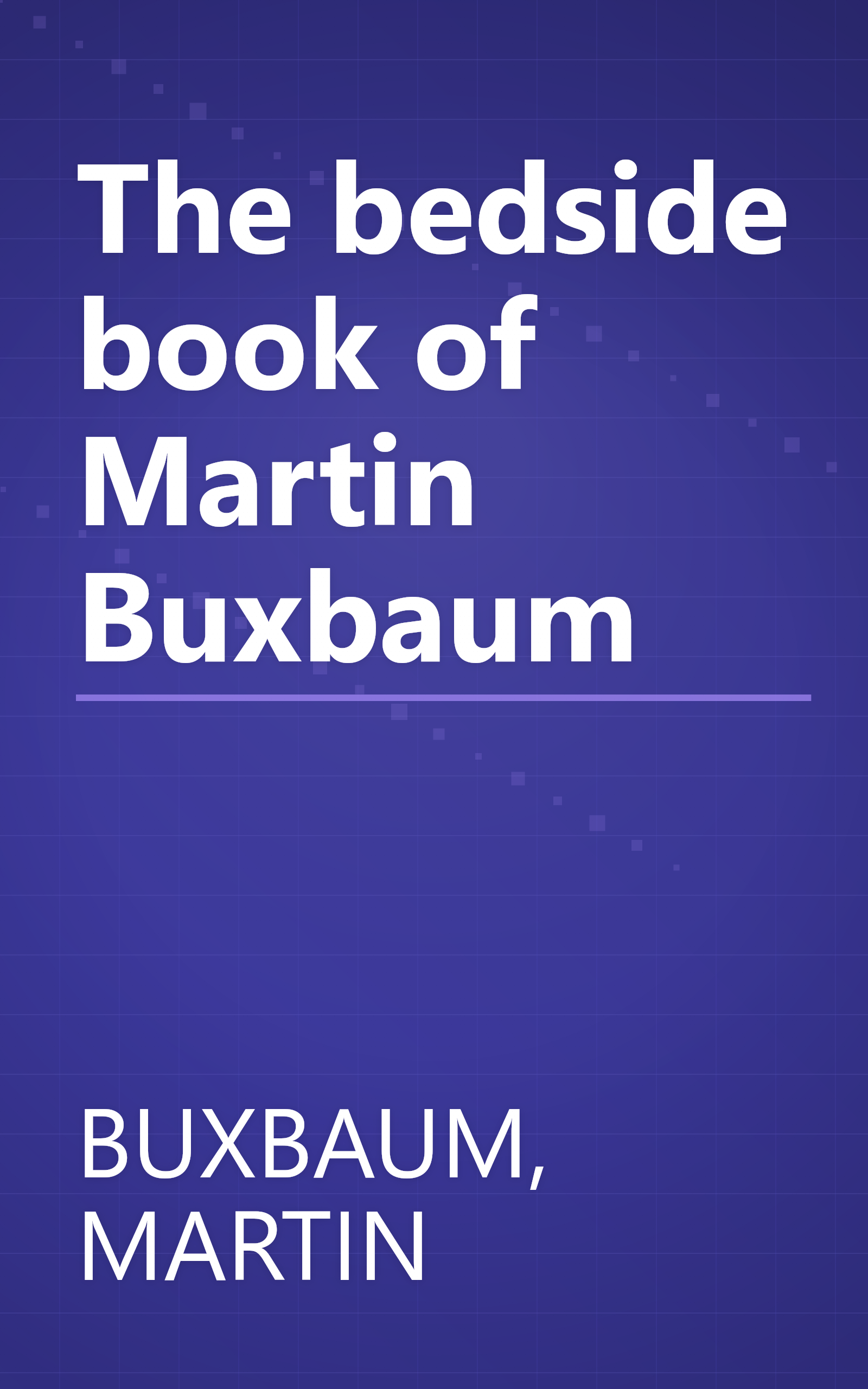 The bedside book of Martin Buxbaum book cover