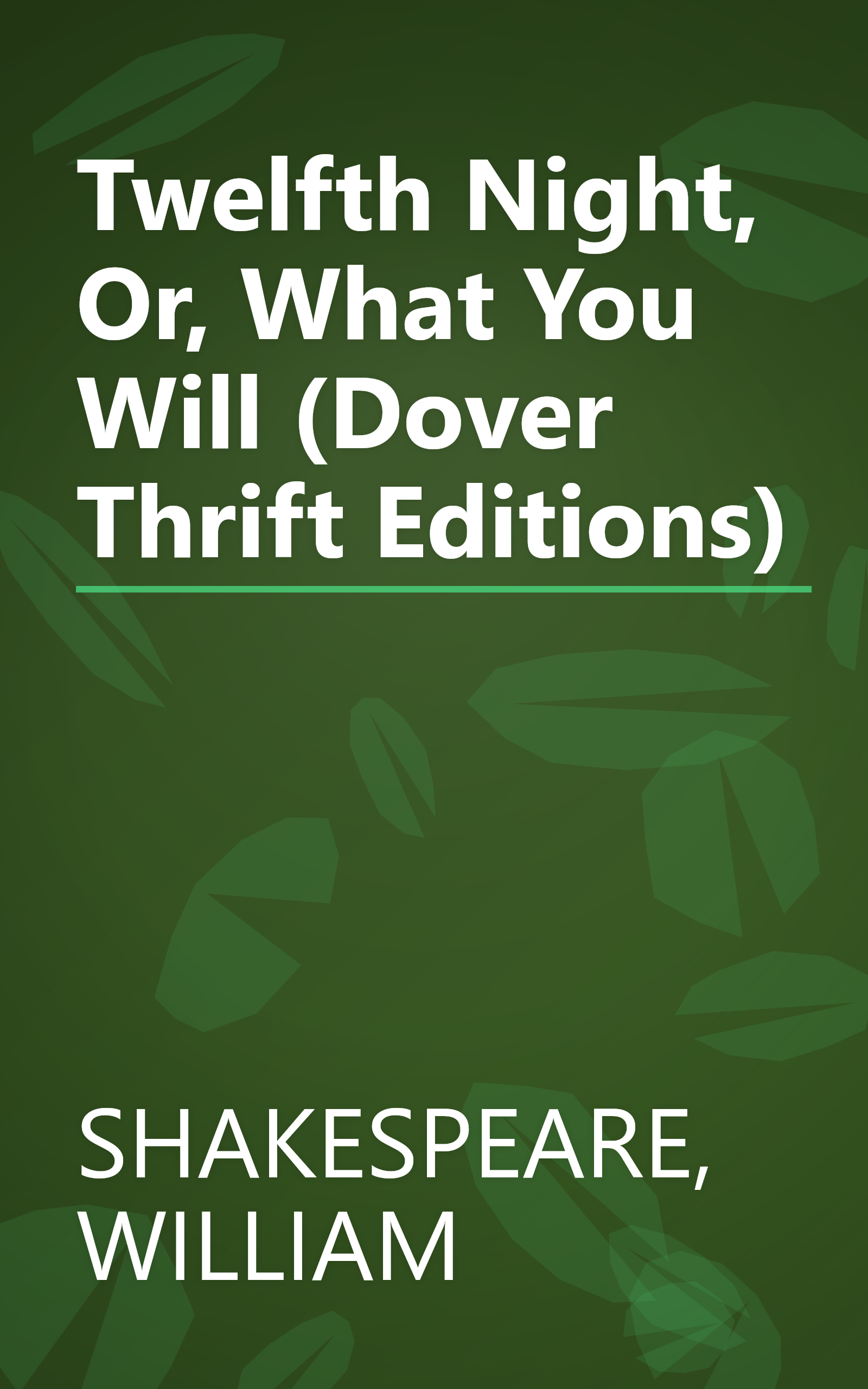 Twelfth Night, Or, What You Will (Dover Thrift Editions) book cover