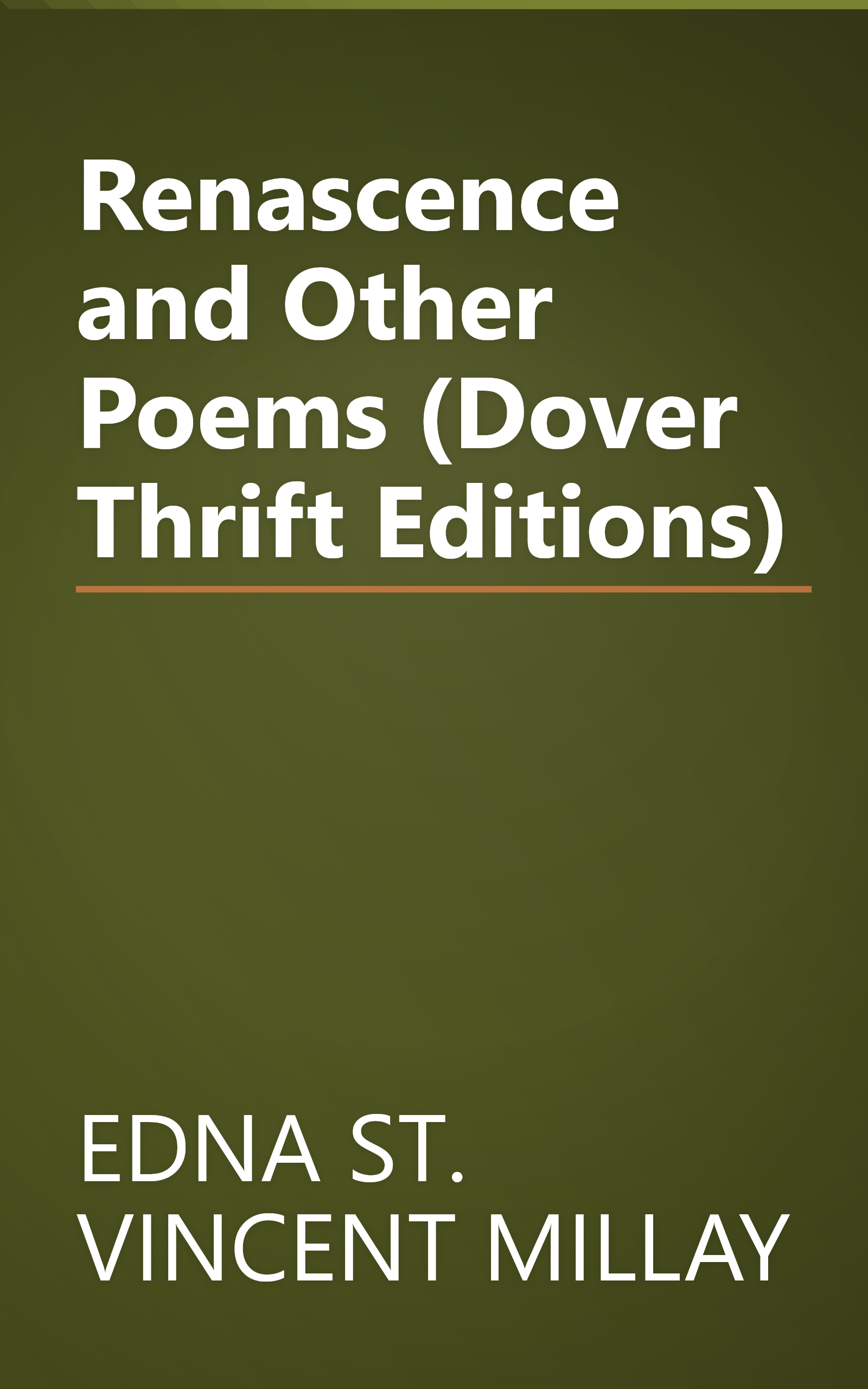 Renascence and Other Poems (Dover Thrift Editions) book cover