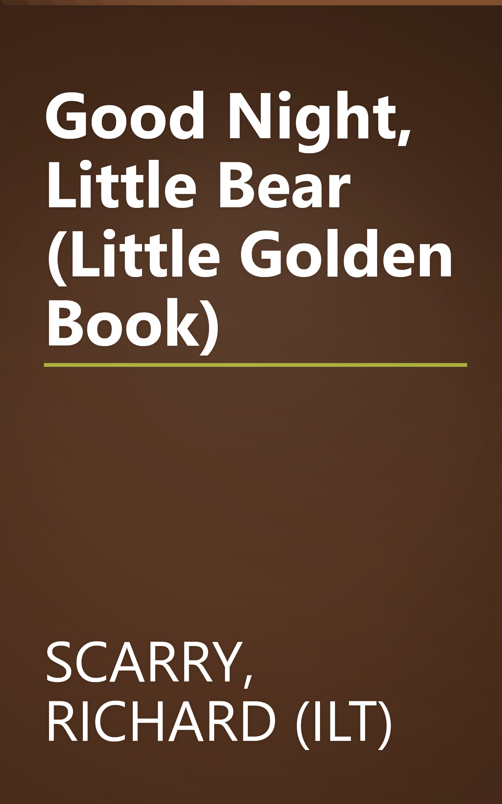 Good Night, Little Bear (Little Golden Book) book cover
