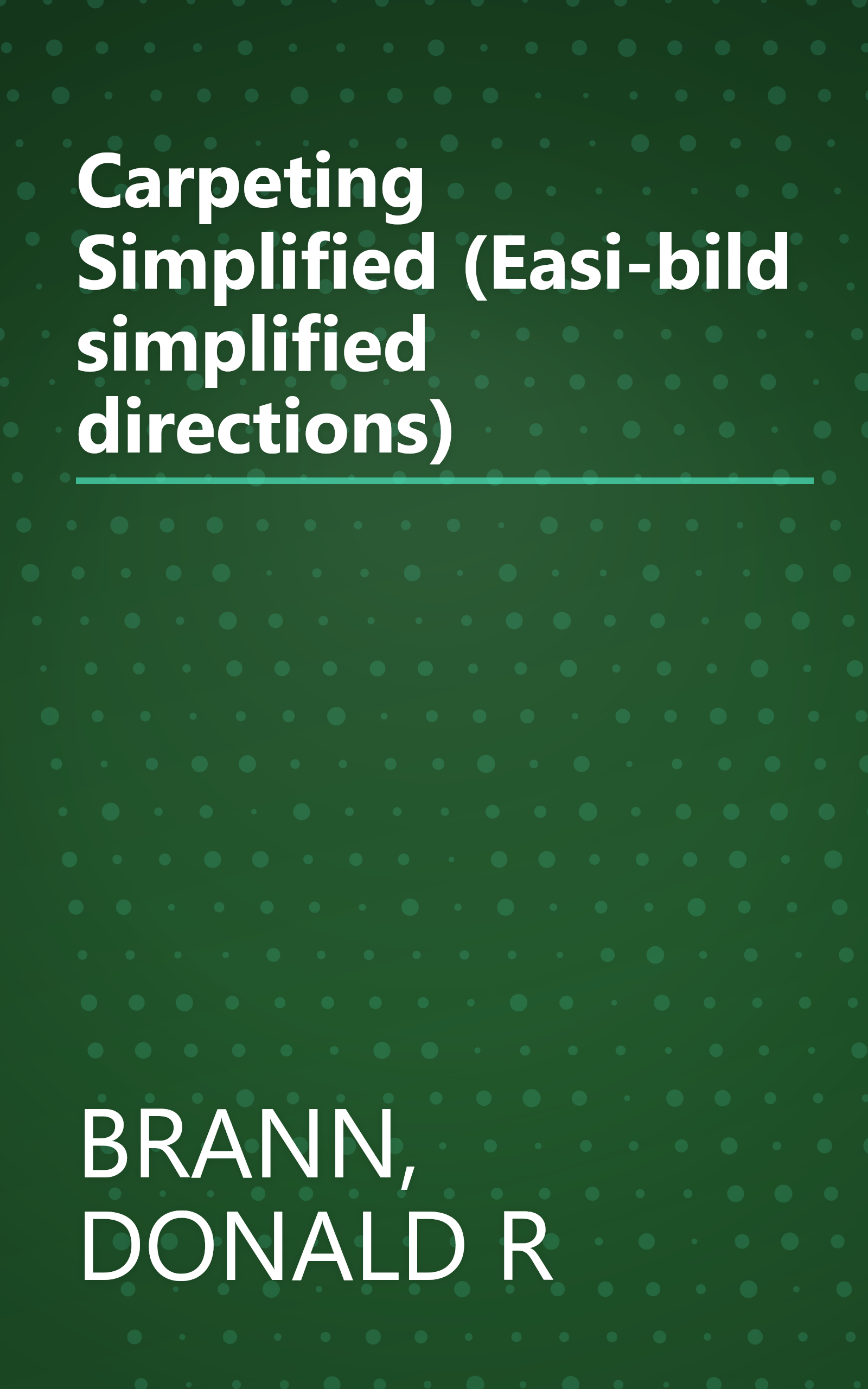 Carpeting Simplified (Easi-bild simplified directions) book cover