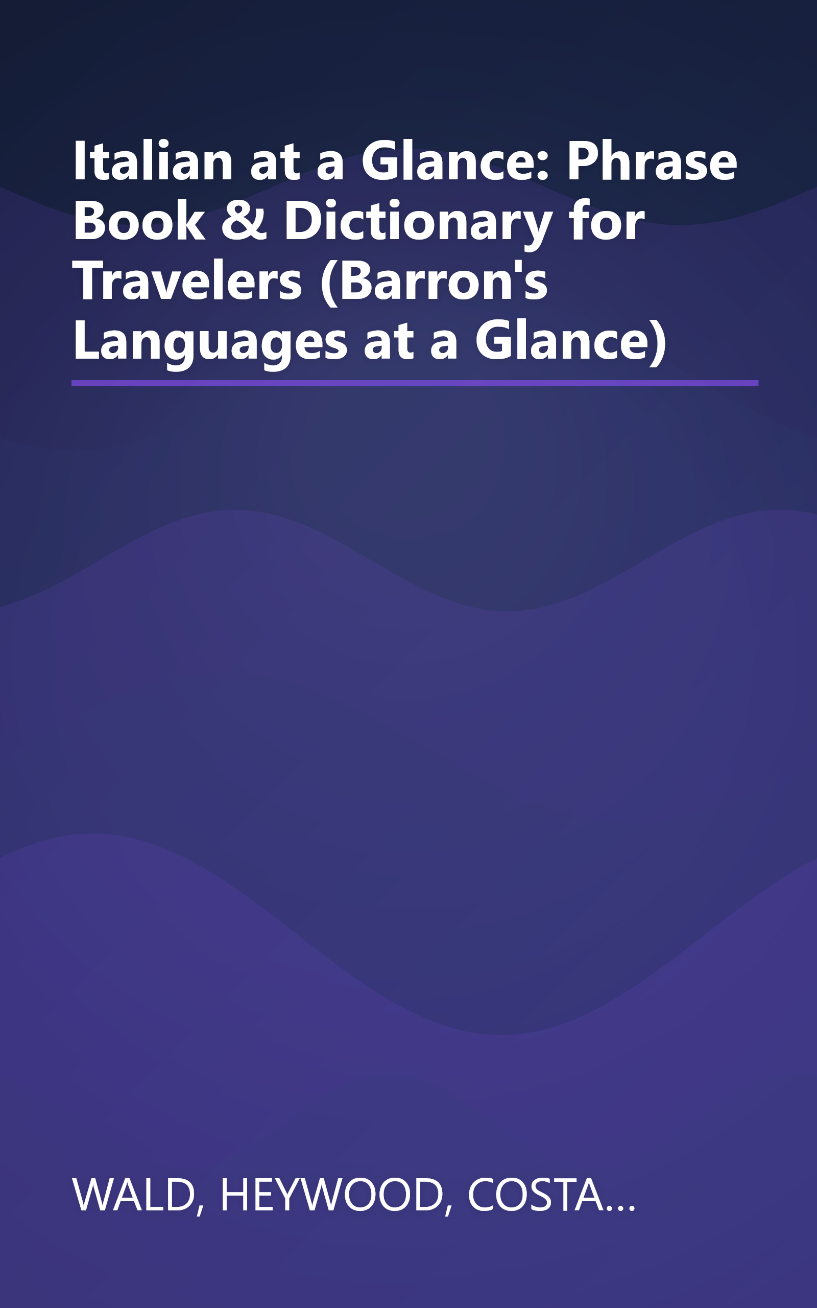 Italian at a Glance: Phrase Book & Dictionary for Travelers (Barron's Languages at a Glance) book cover