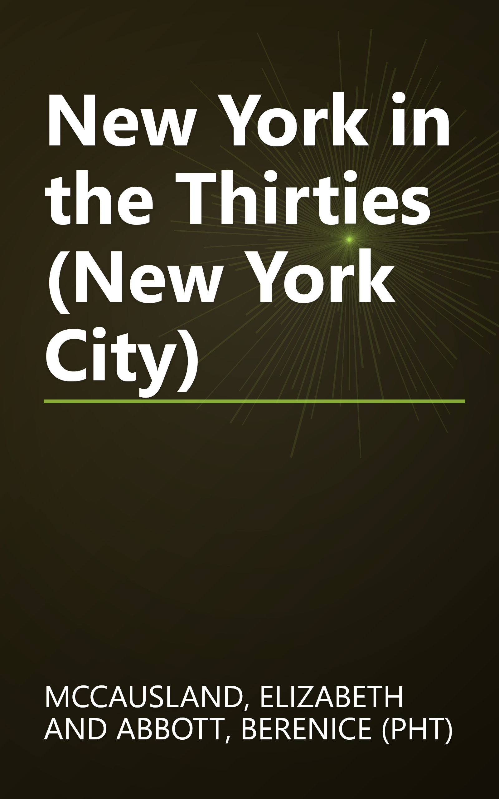 New York in the Thirties (New York City) book cover