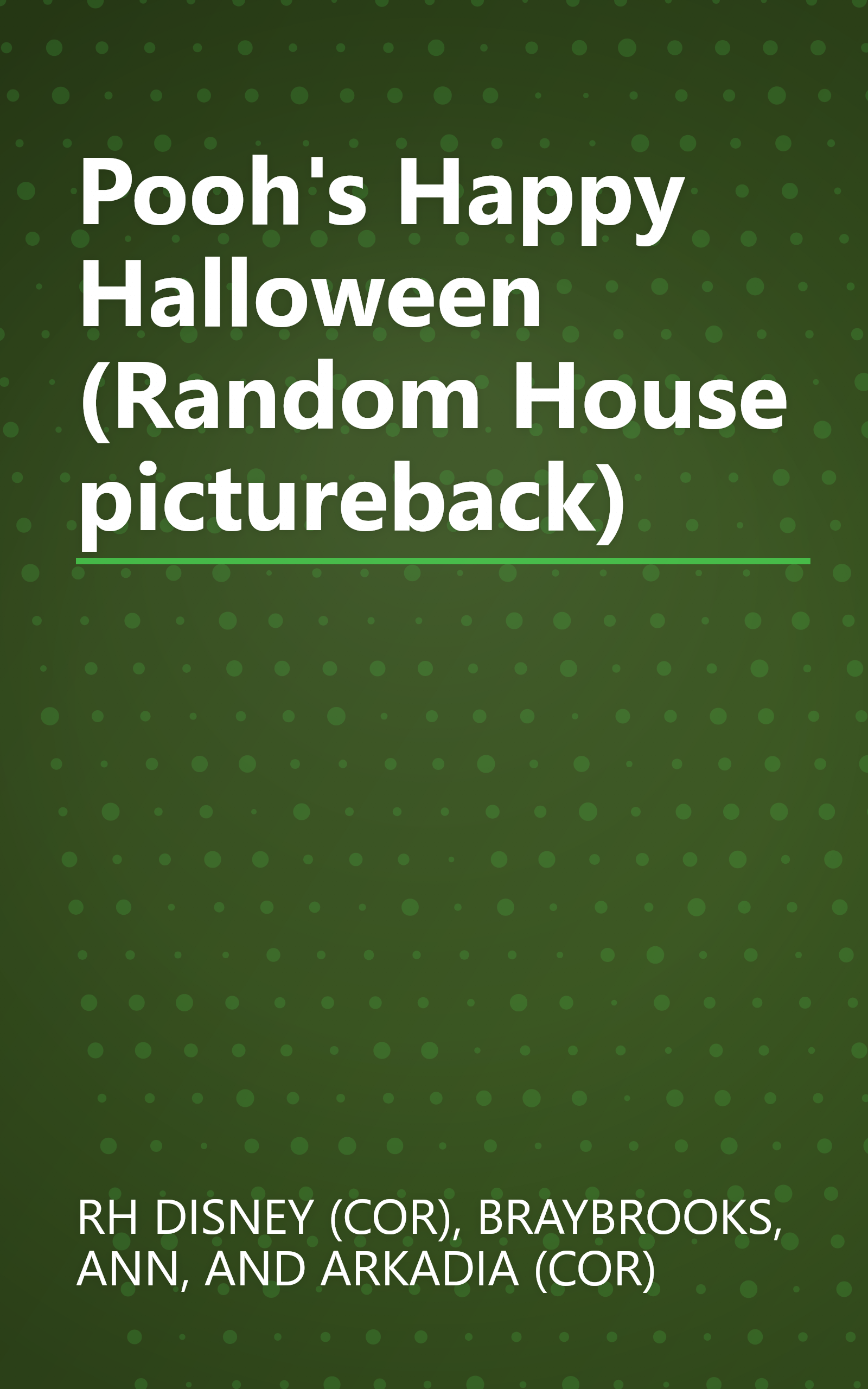 Pooh's Happy Halloween (Random House pictureback) book cover