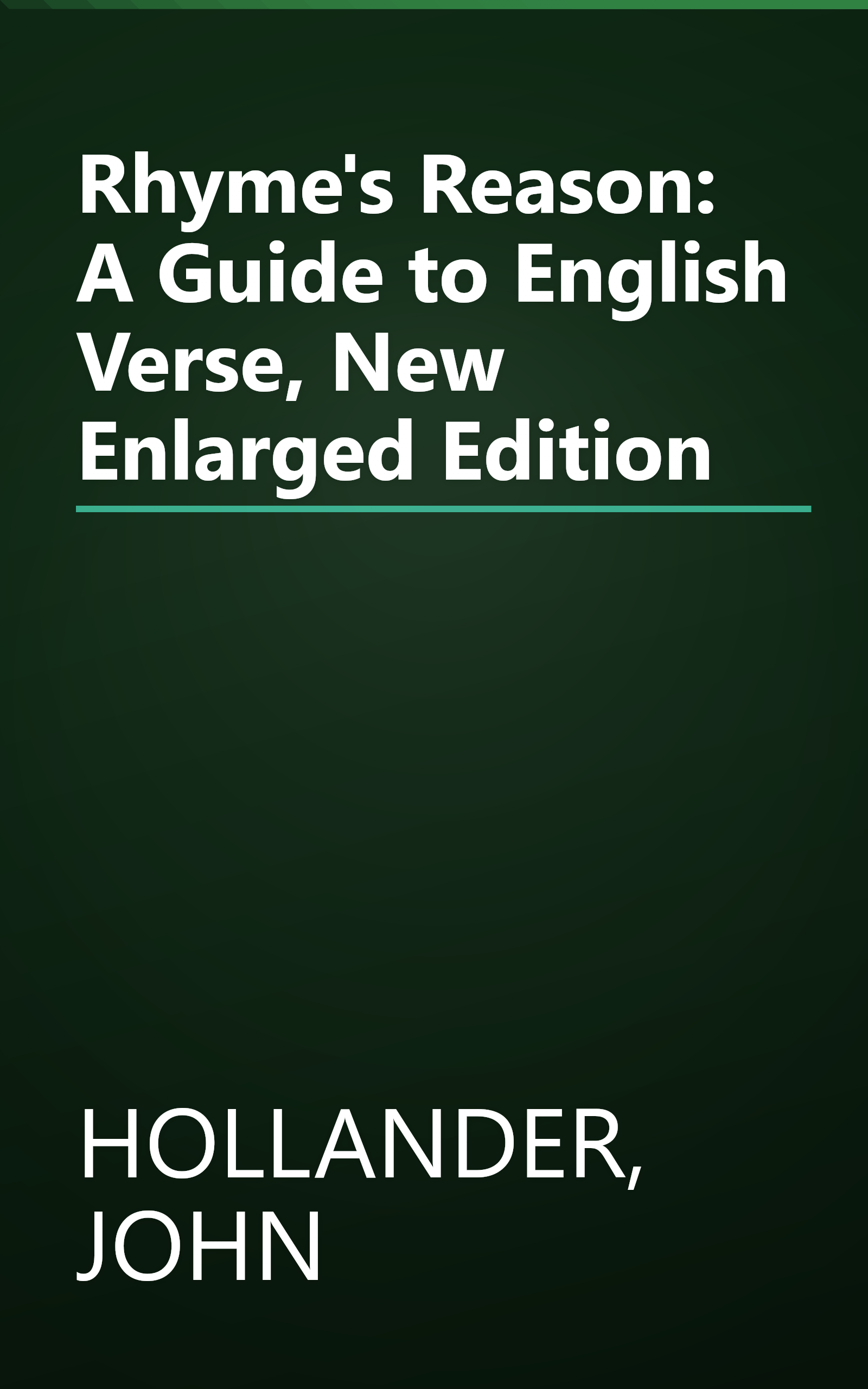 Rhyme's Reason: A Guide to English Verse, New Enlarged Edition book cover