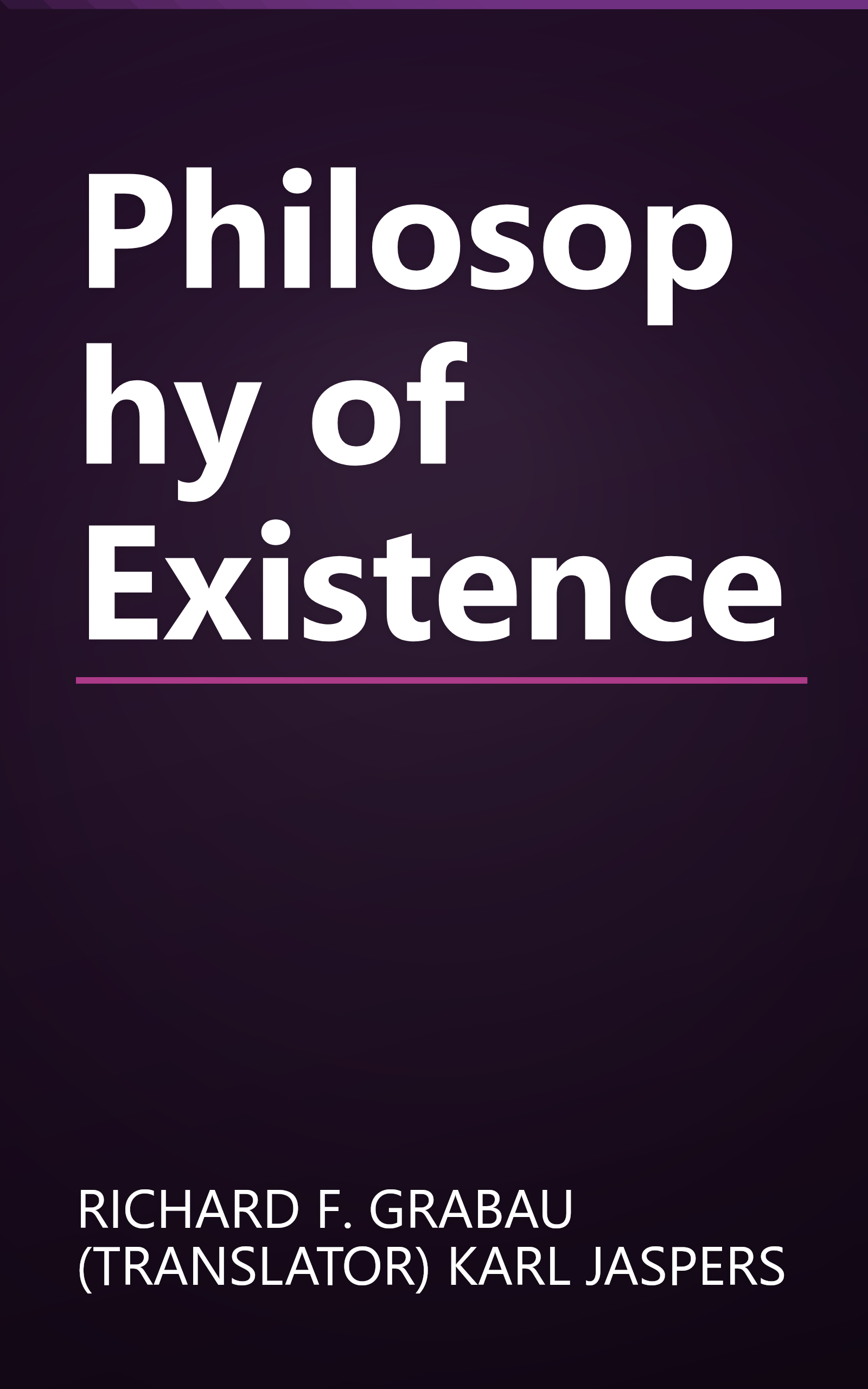 Philosophy of Existence book cover