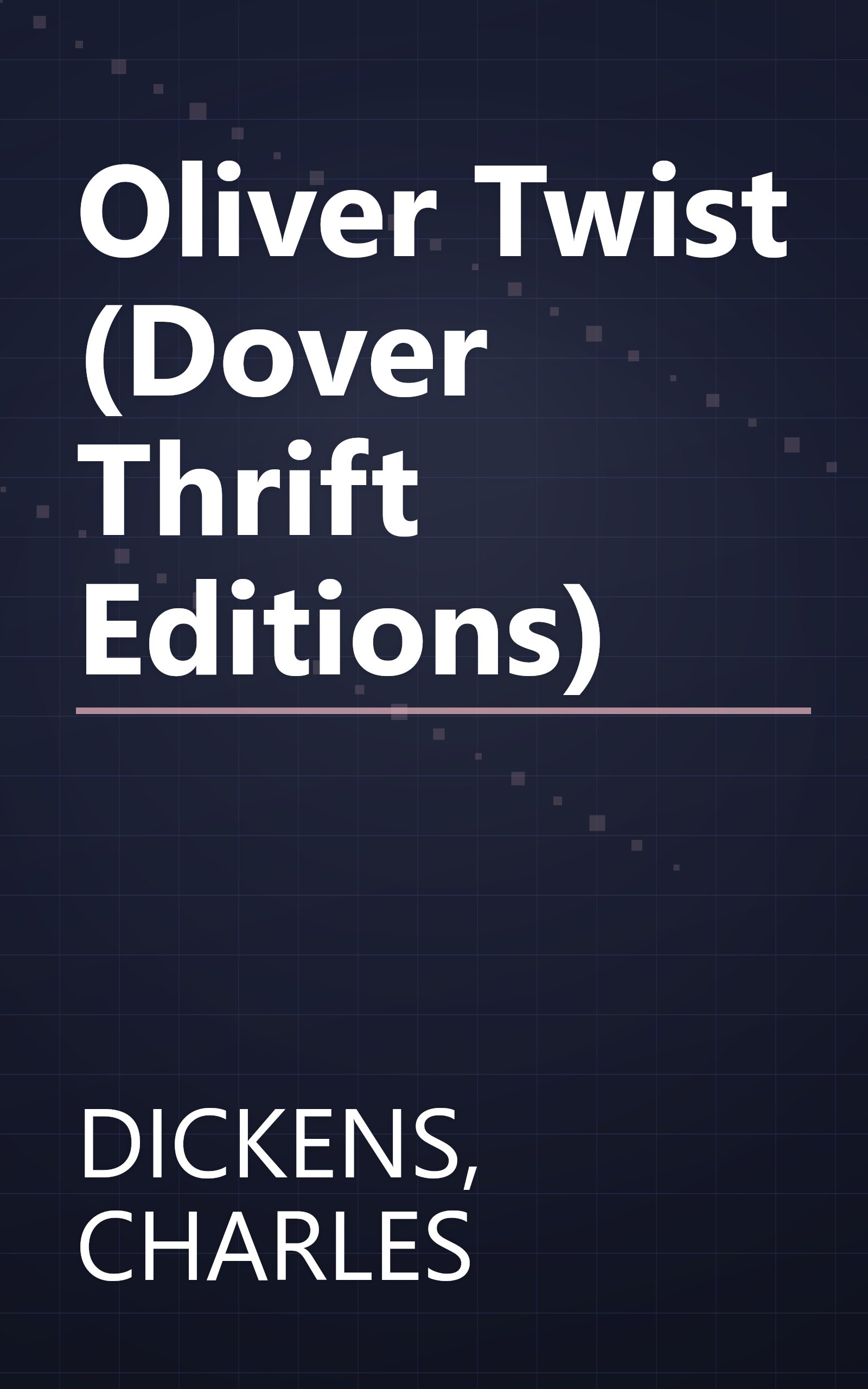 Oliver Twist (Dover Thrift Editions) book cover