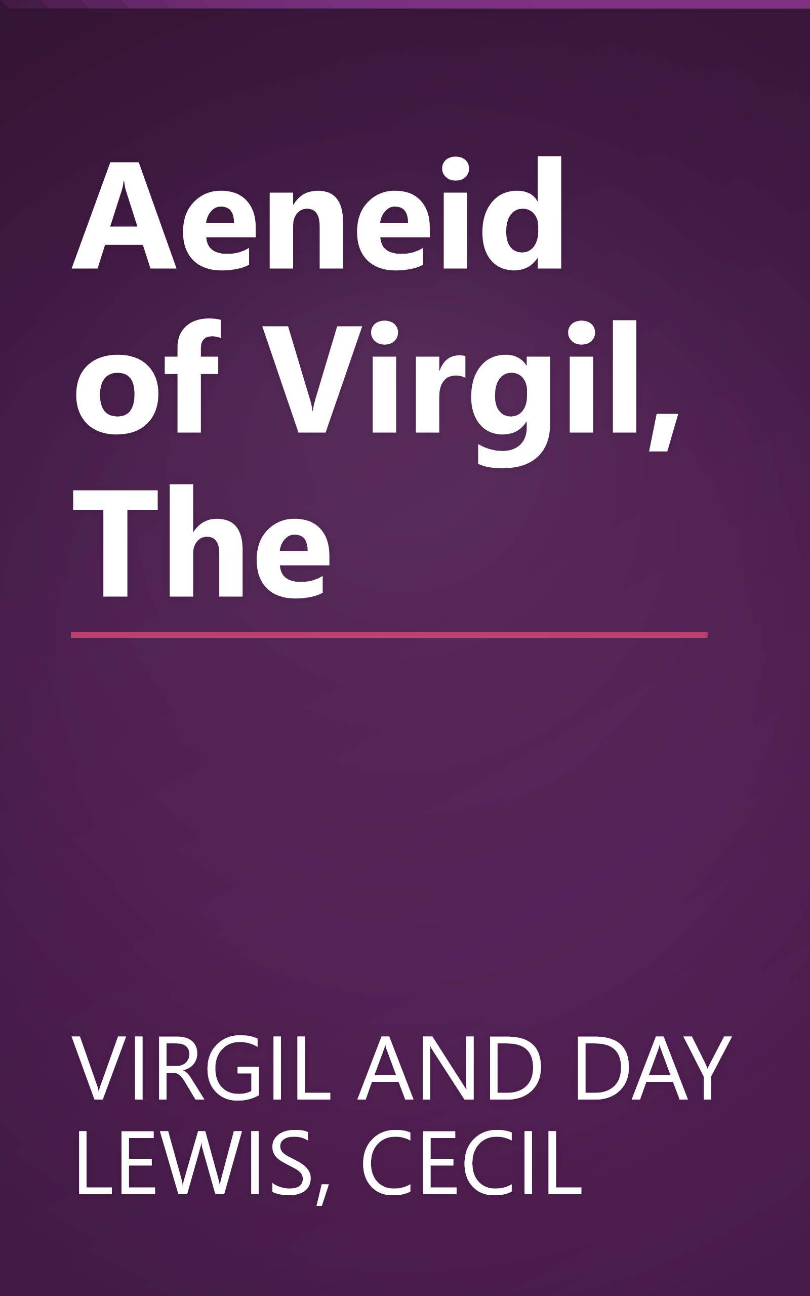 Aeneid of Virgil, The book cover