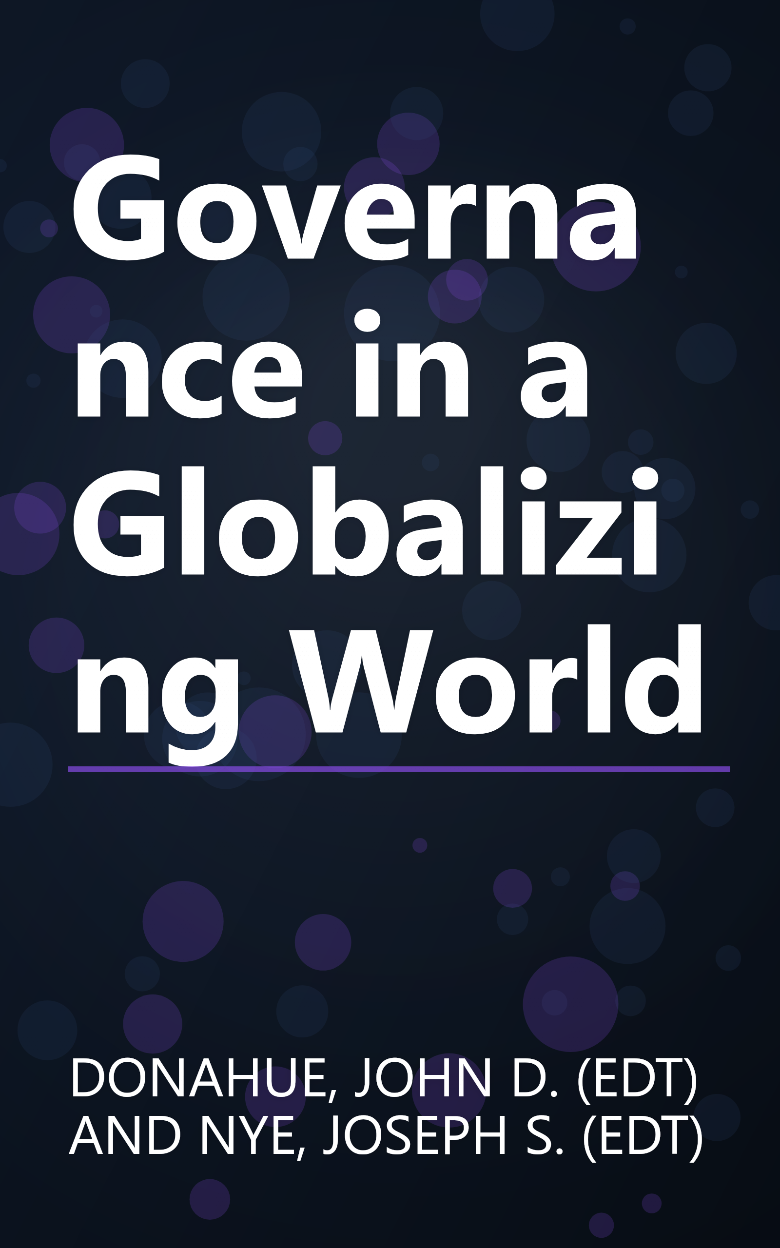 Governance in a Globalizing World book cover