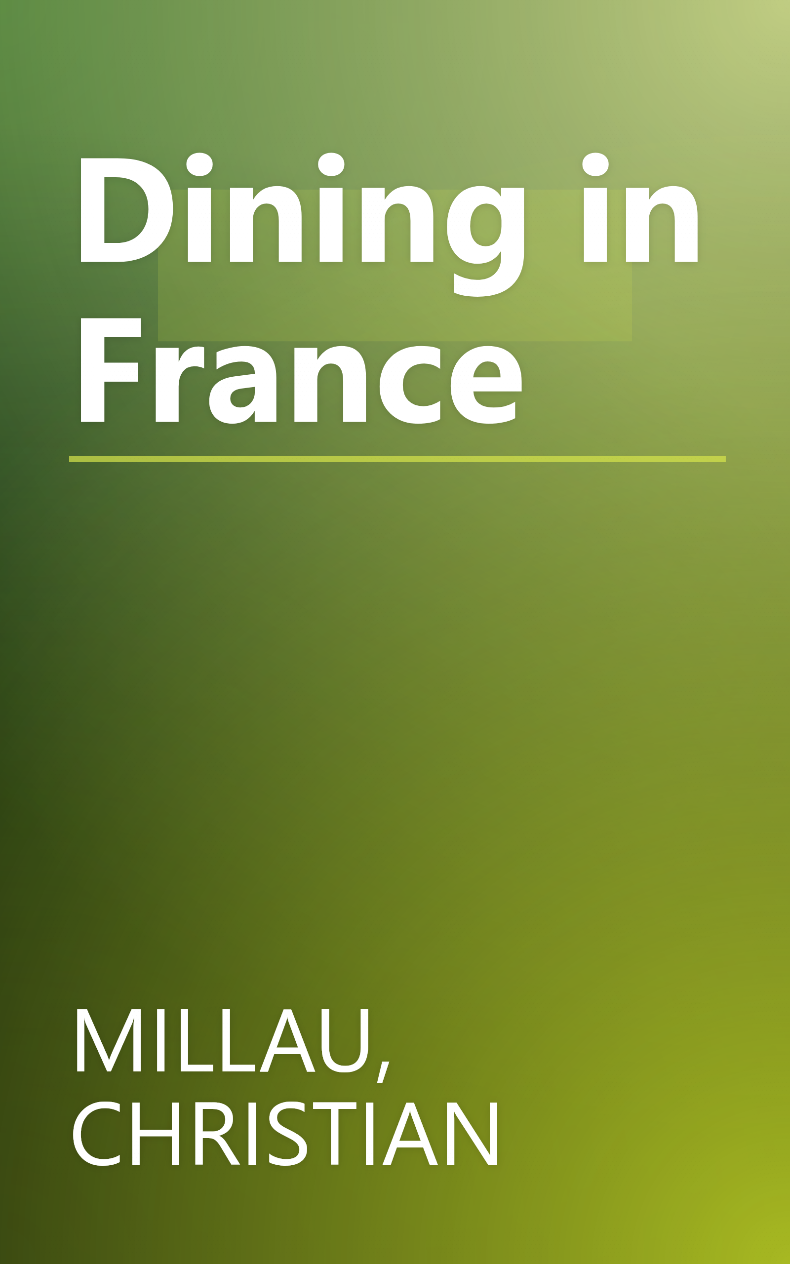 Dining in France book cover