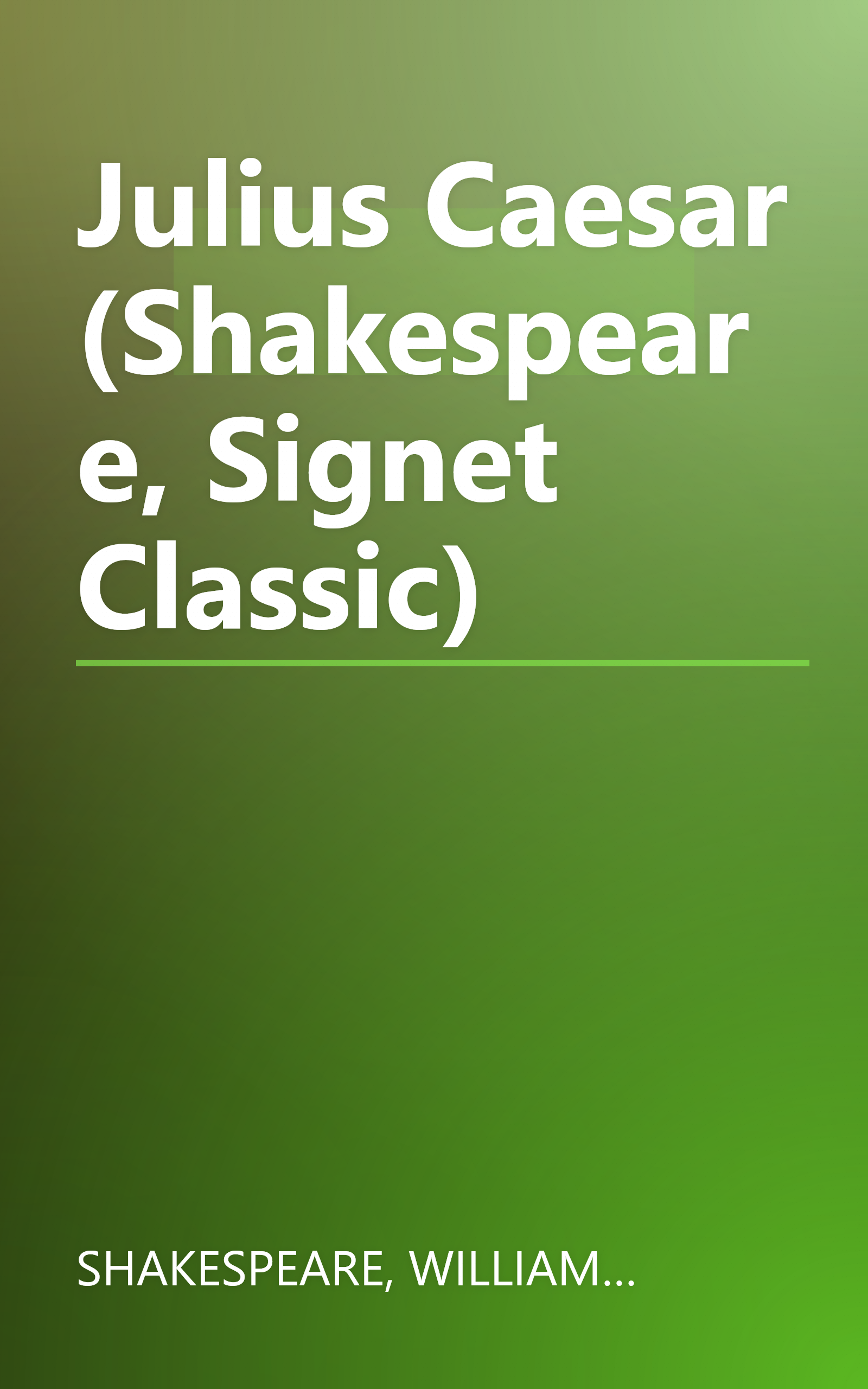 Julius Caesar (Shakespeare, Signet Classic) book cover
