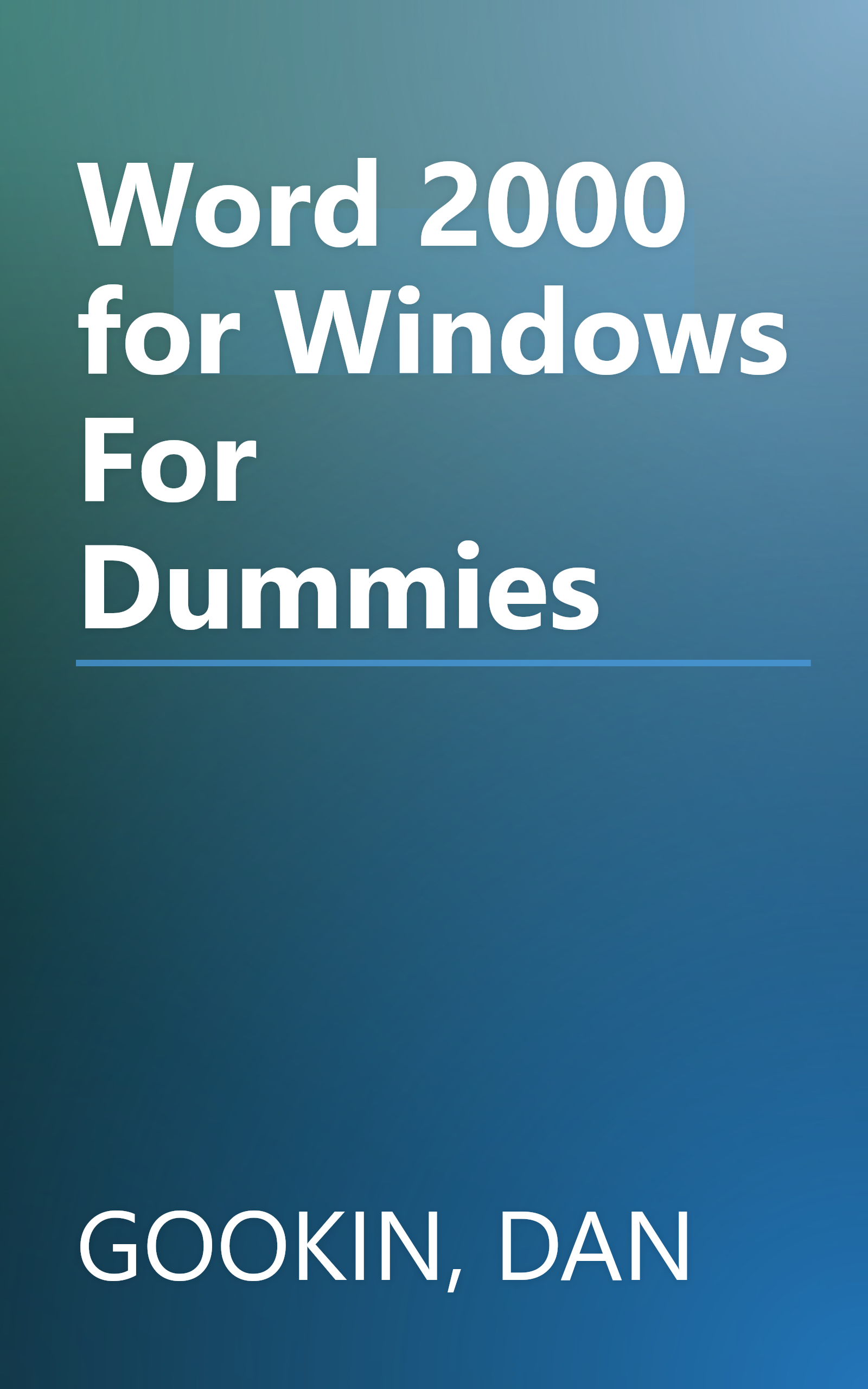 Word 2000 for Windows For Dummies book cover