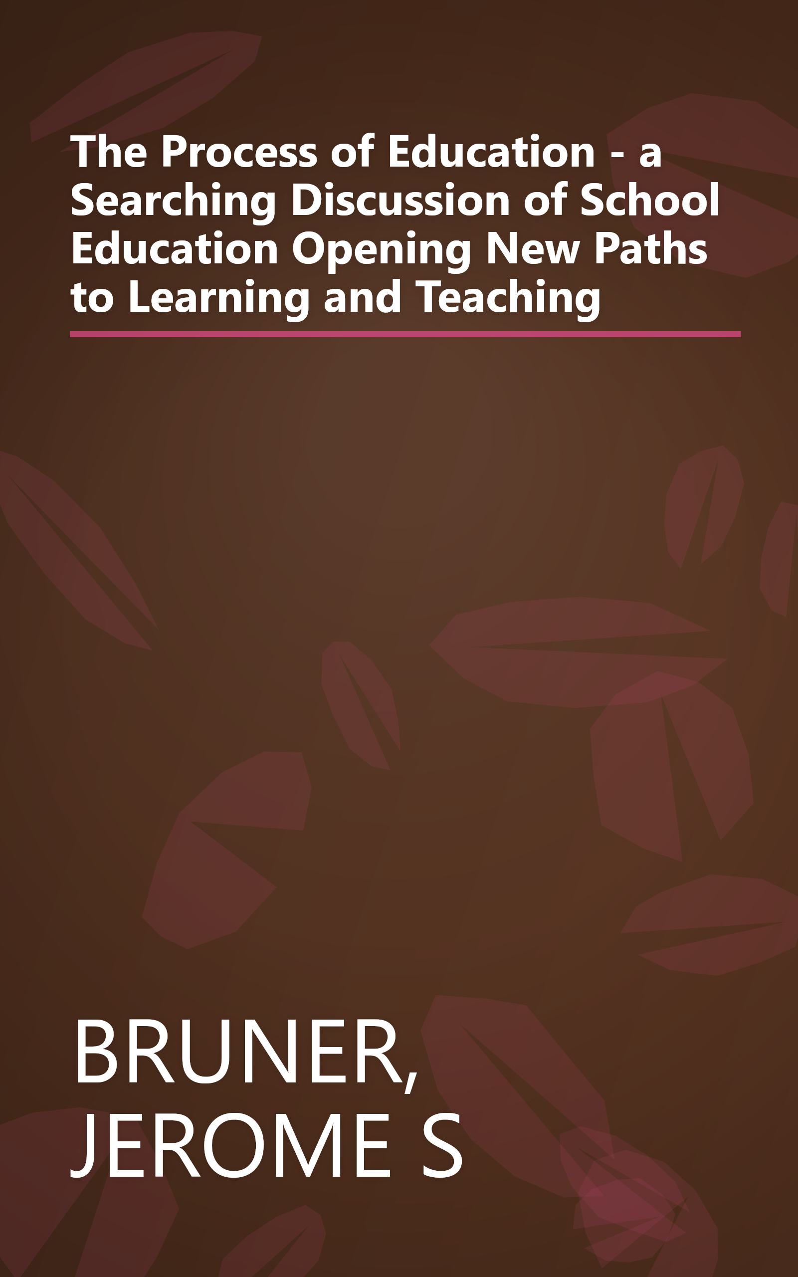 The Process of Education - a Searching Discussion of School Education Opening New Paths to Learning and Teaching book cover