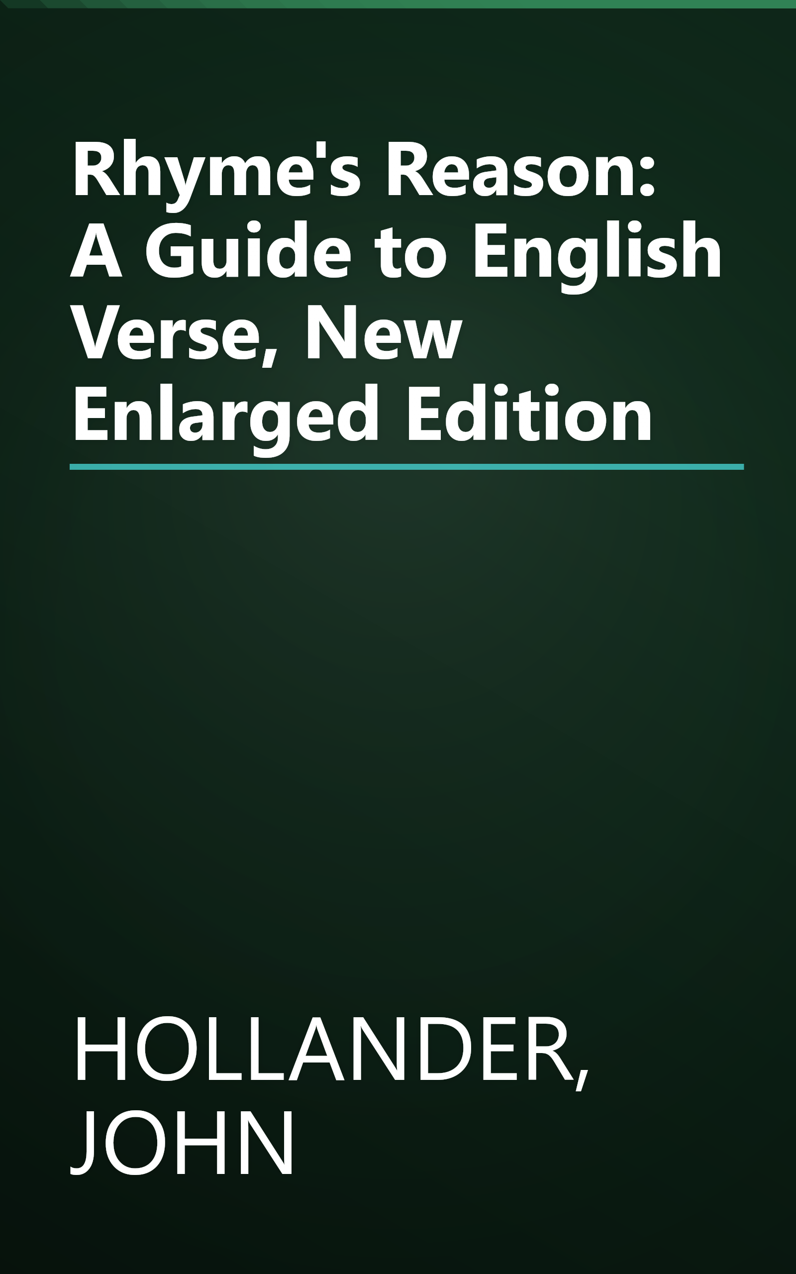 Rhyme's Reason: A Guide to English Verse, New Enlarged Edition book cover