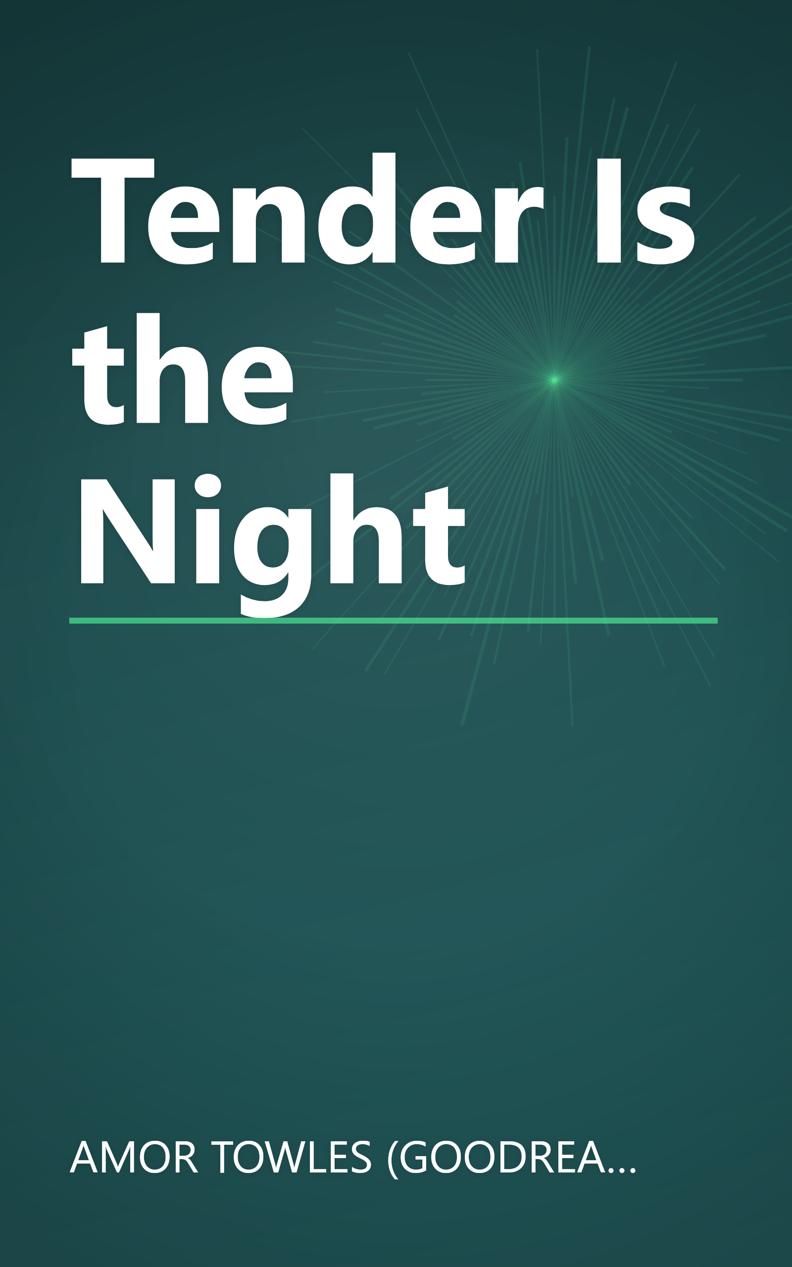 Tender Is the Night book cover