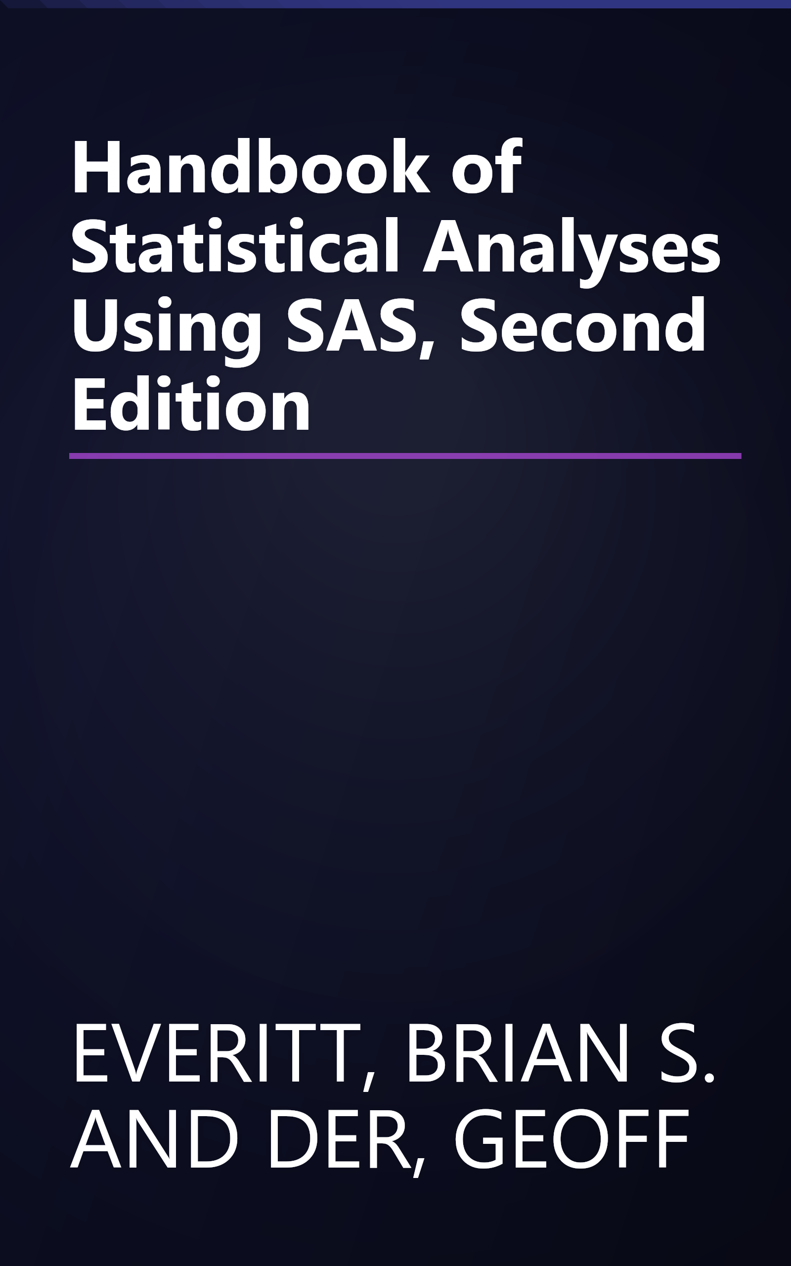 Handbook of Statistical Analyses Using SAS, Second Edition book cover
