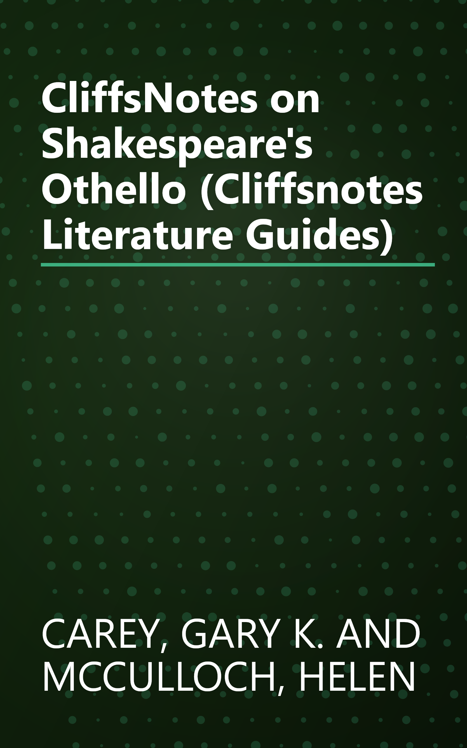 CliffsNotes on Shakespeare's Othello (Cliffsnotes Literature Guides) book cover