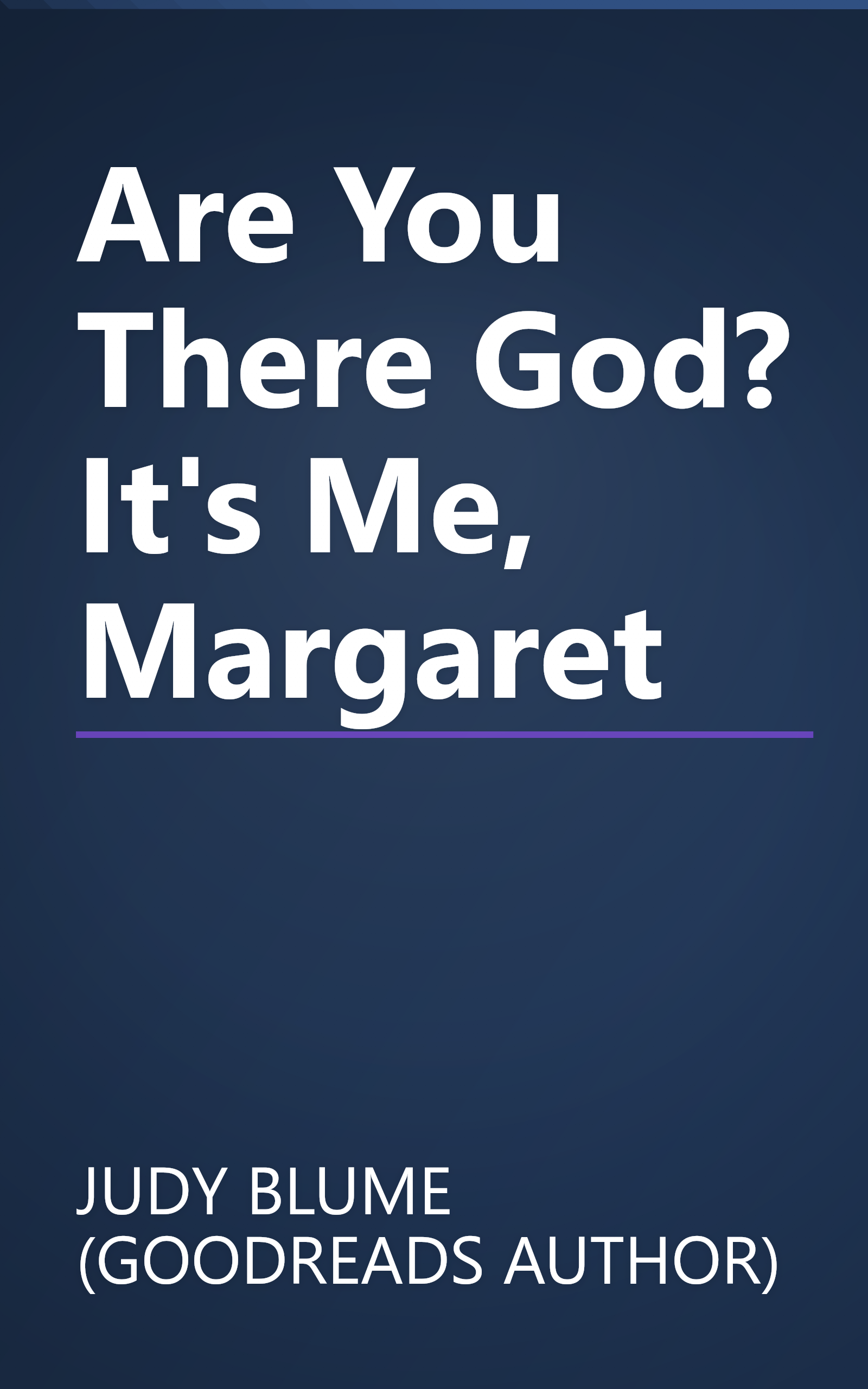 Are You There God? It's Me, Margaret book cover
