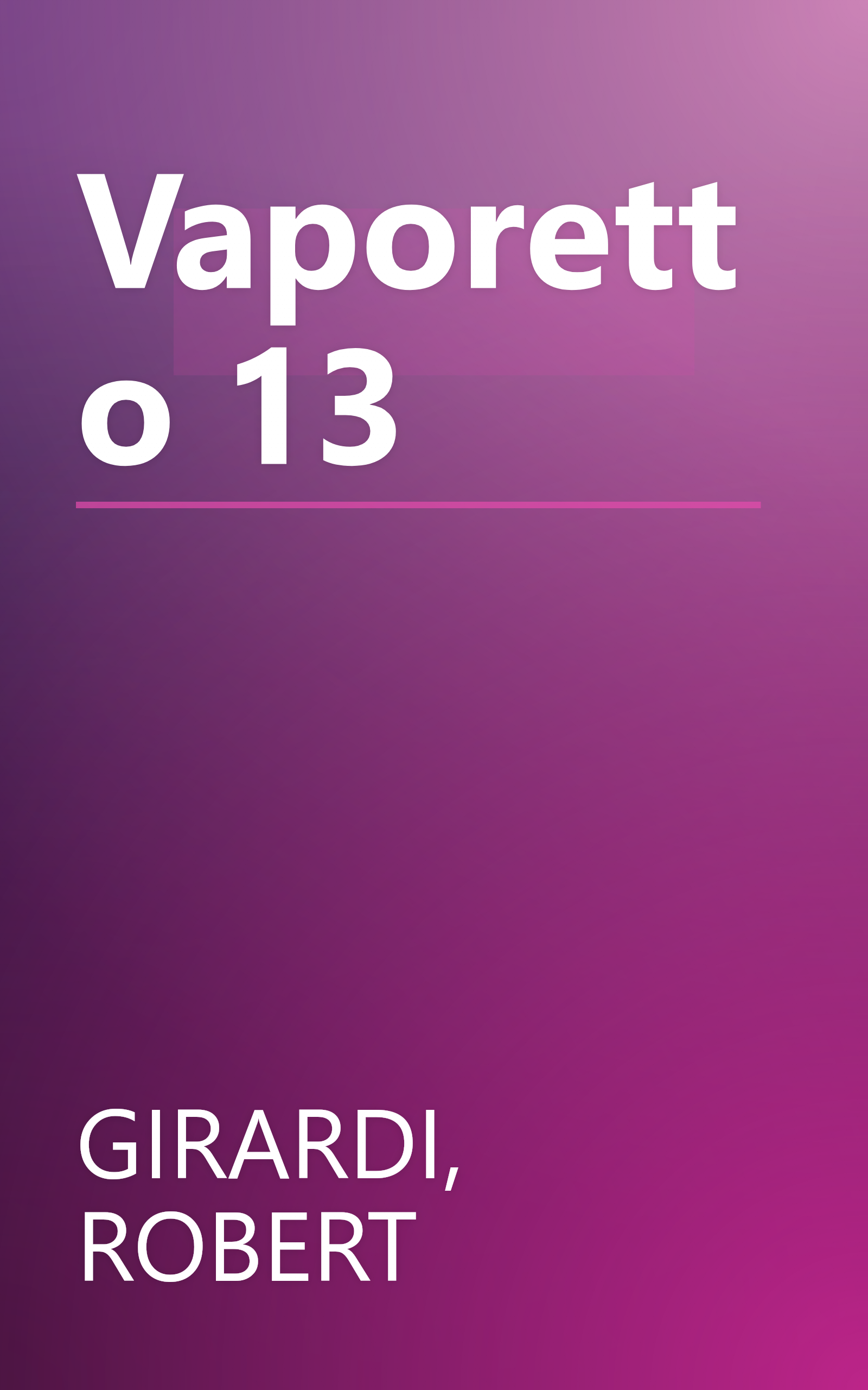 Vaporetto 13 book cover