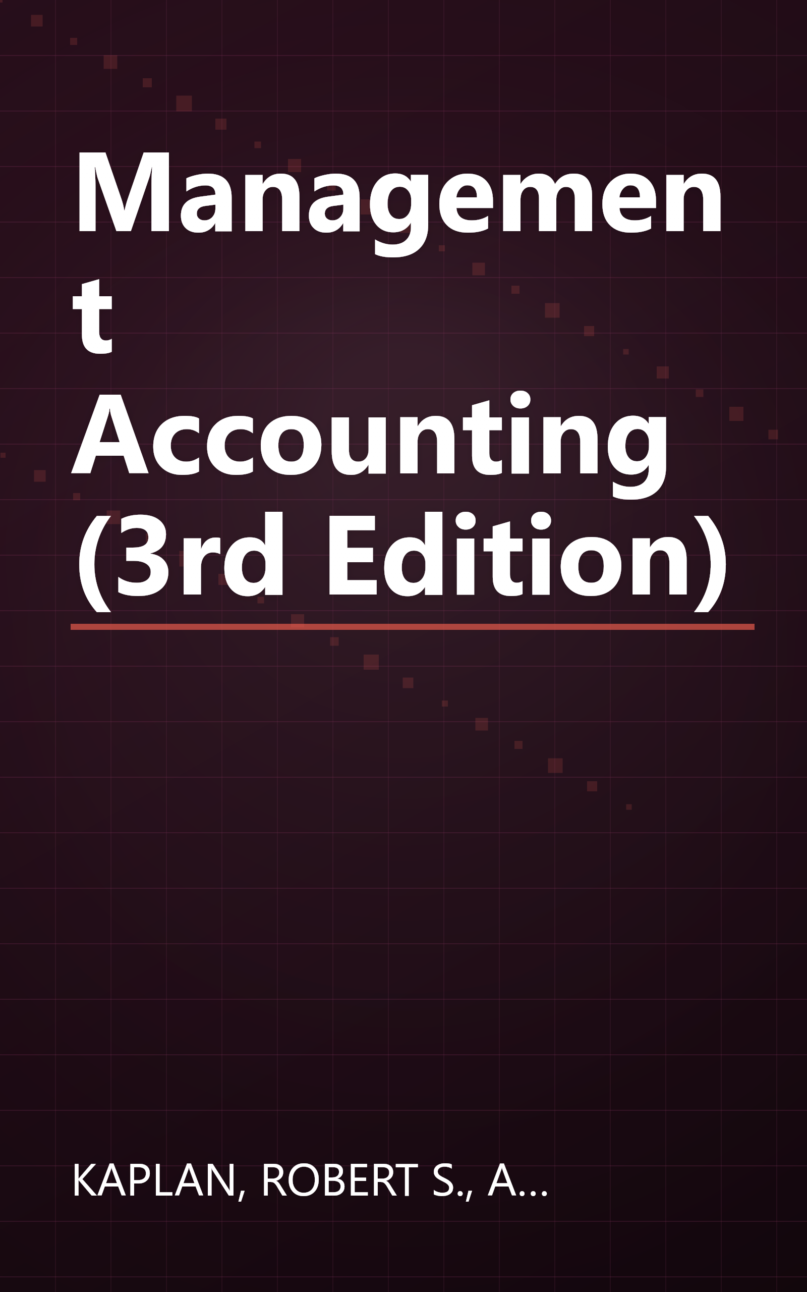 Management Accounting (3rd Edition) book cover