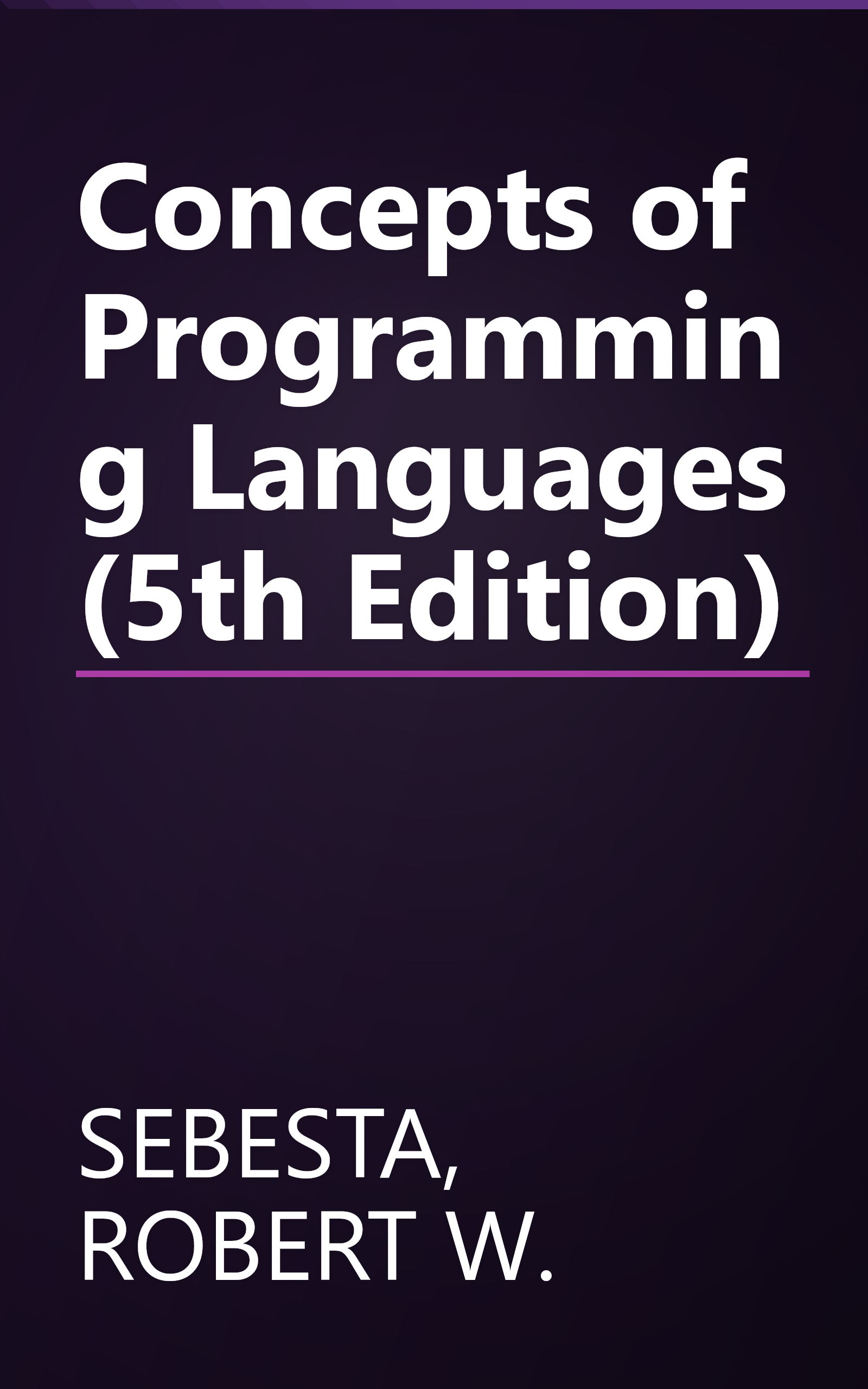Concepts of Programming Languages (5th Edition) book cover