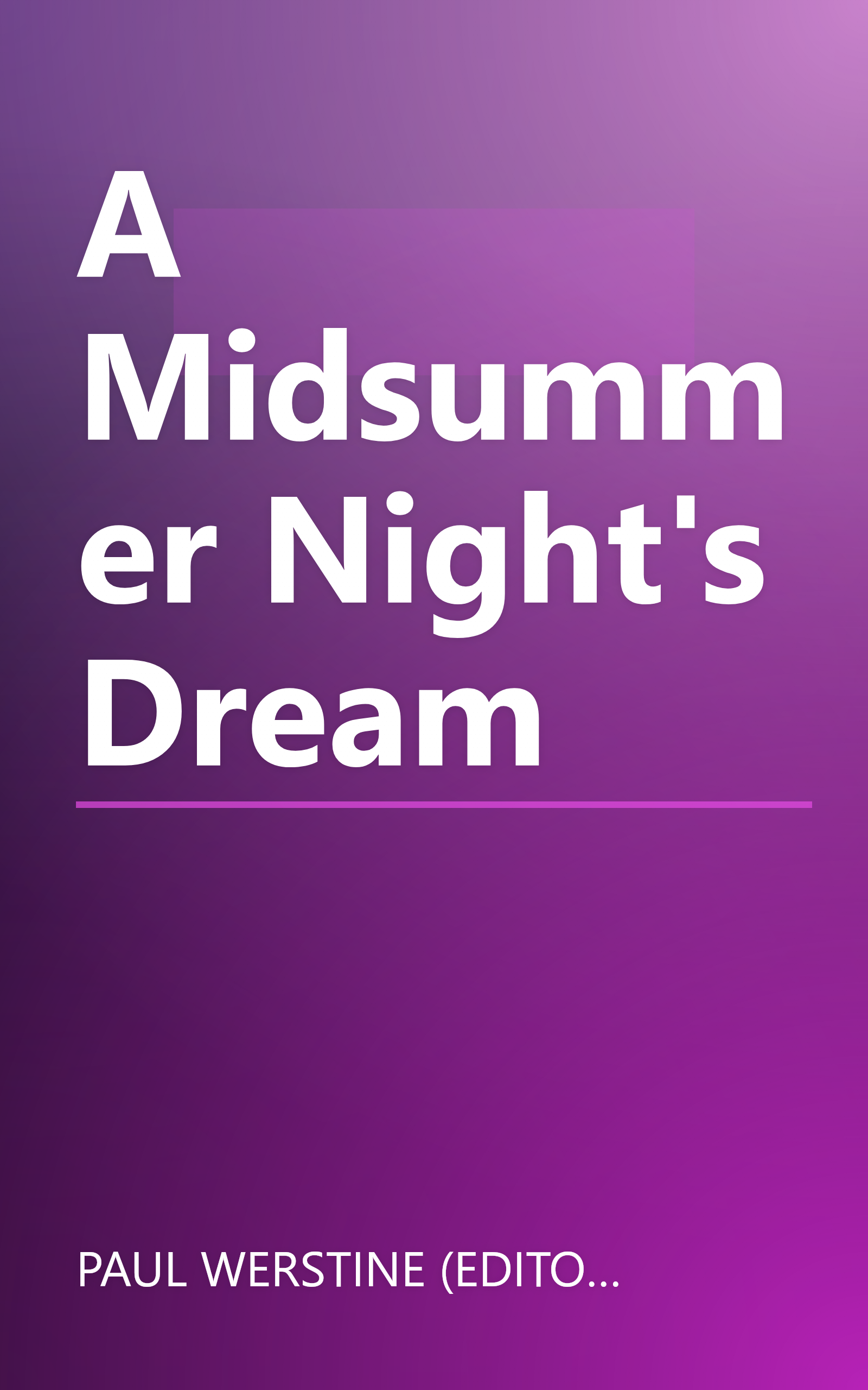 A Midsummer Night's Dream book cover