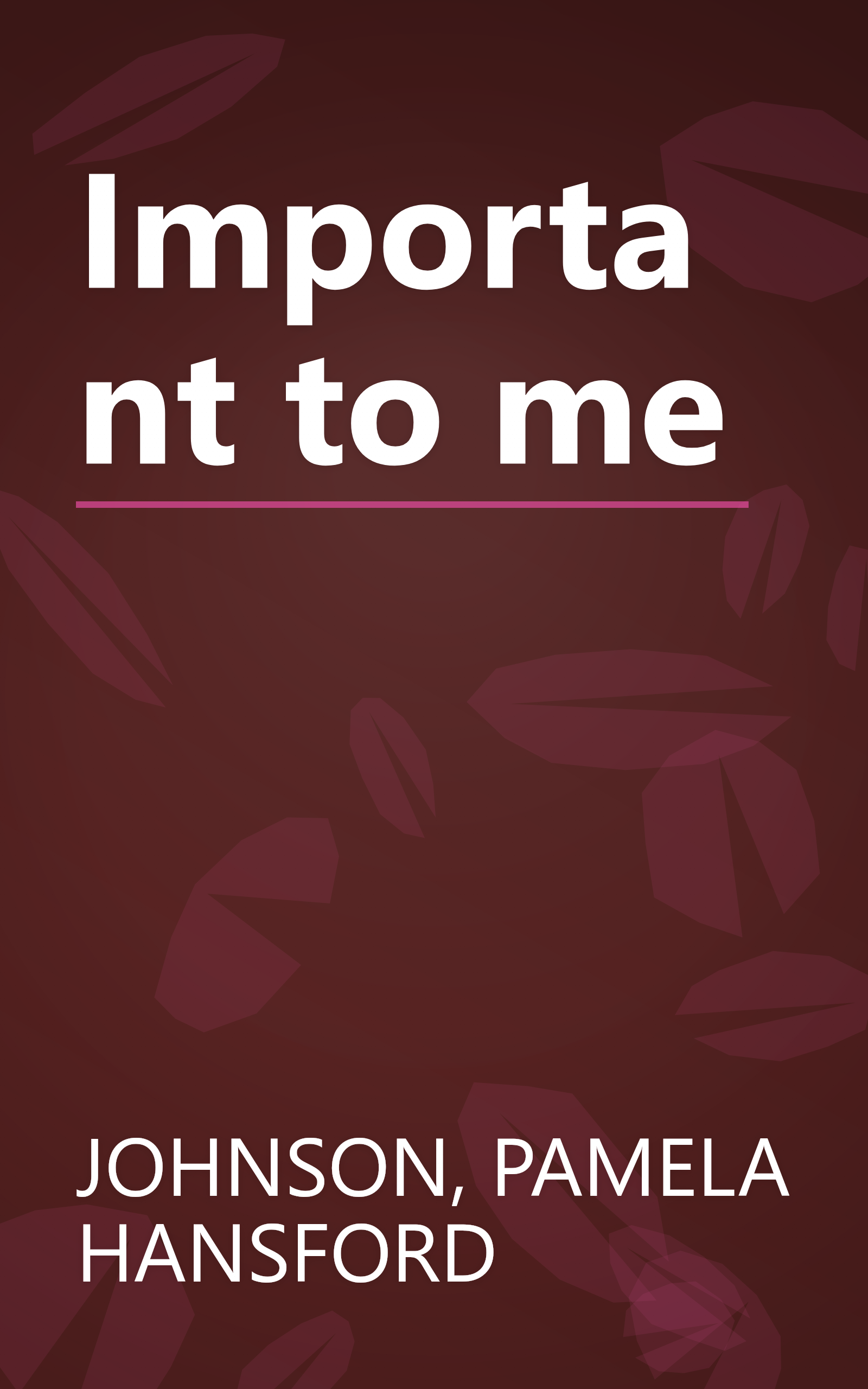 Important to me book cover
