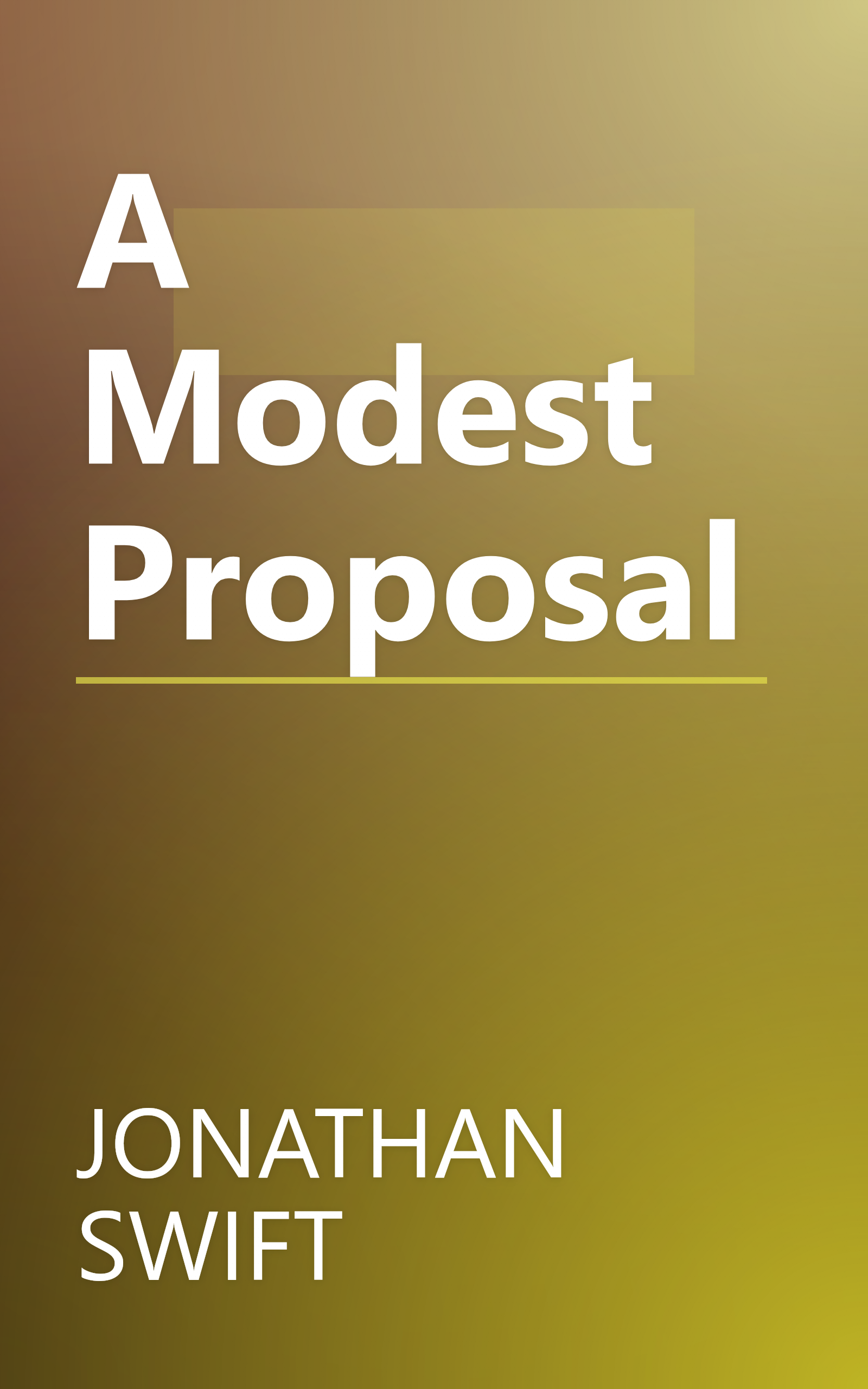 A Modest Proposal book cover
