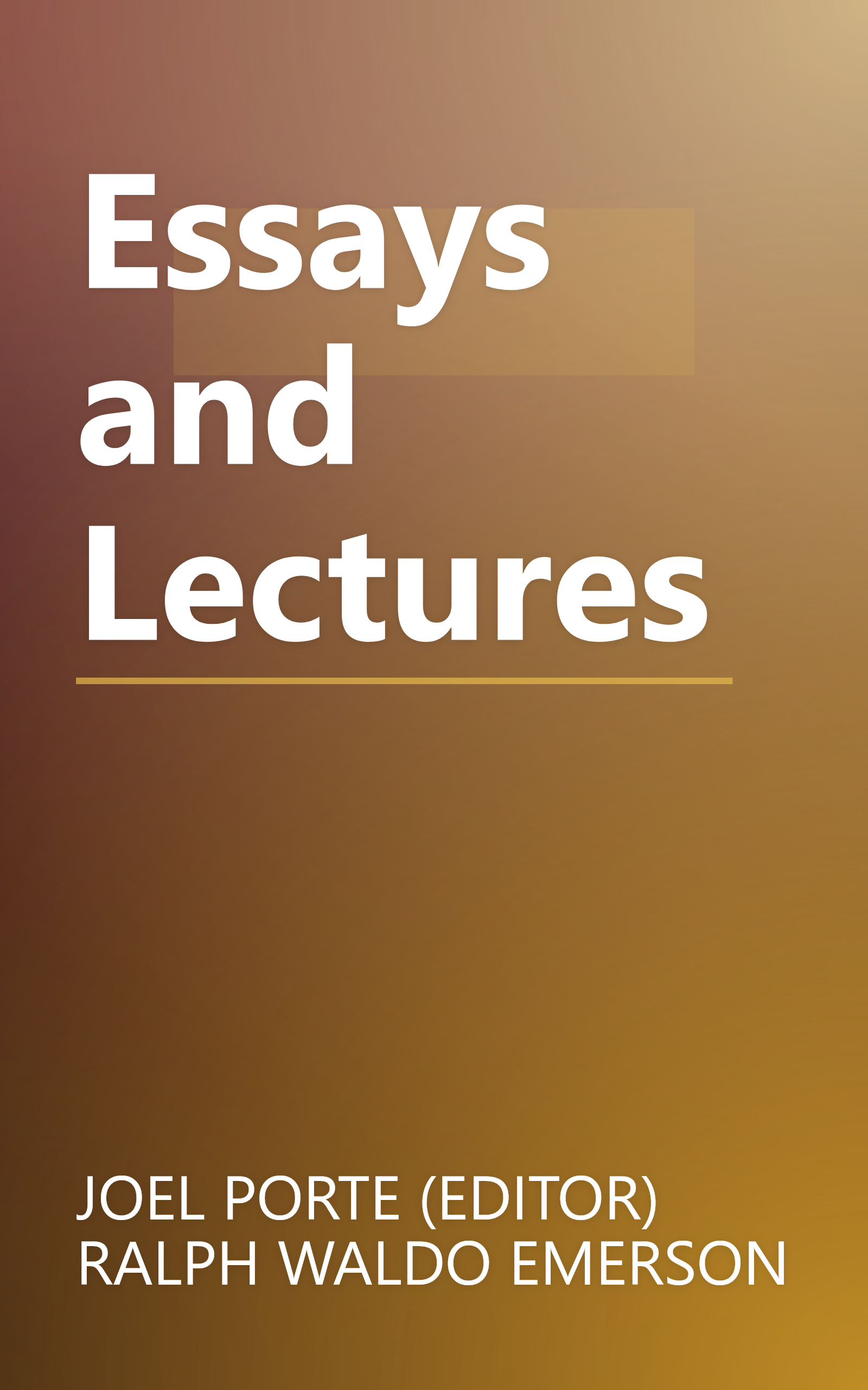 Essays and Lectures book cover