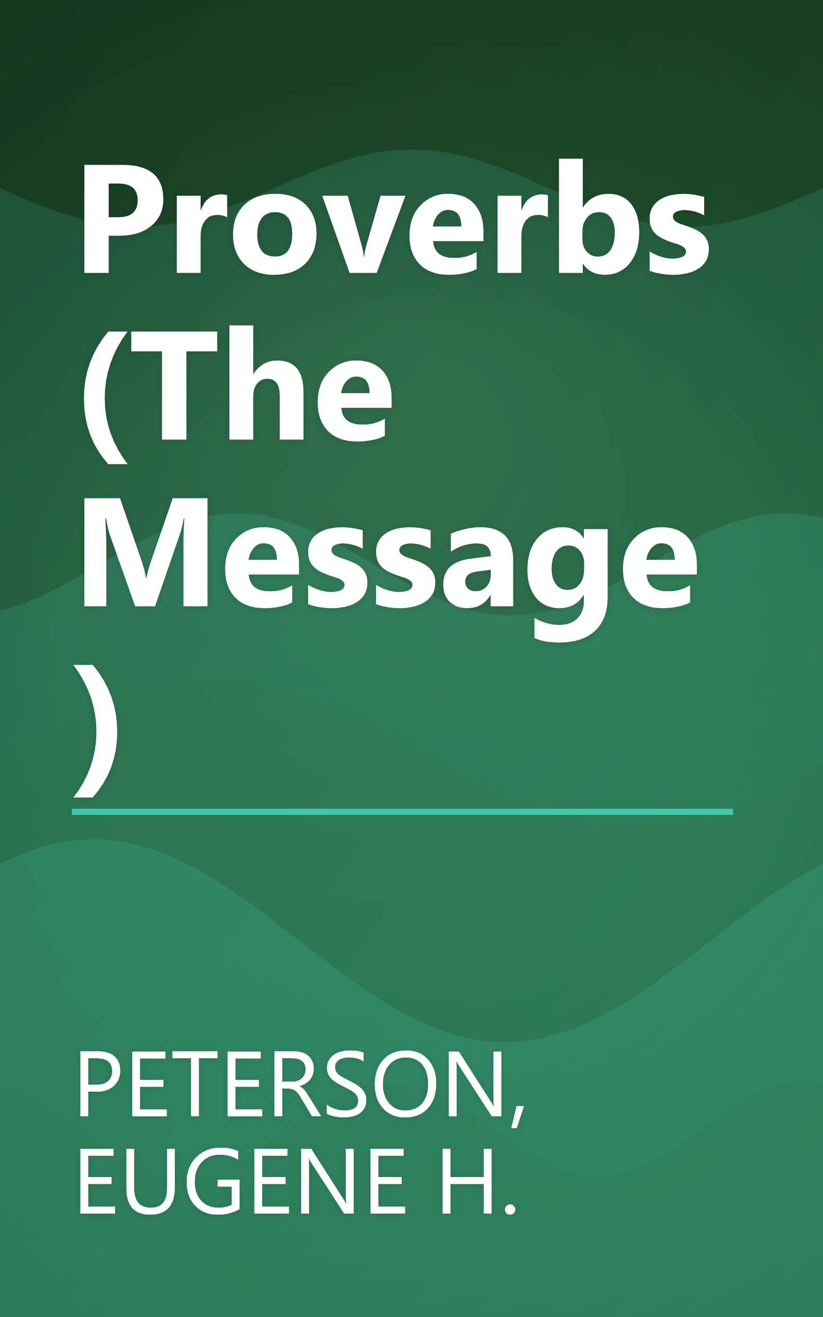 Proverbs (The Message) book cover