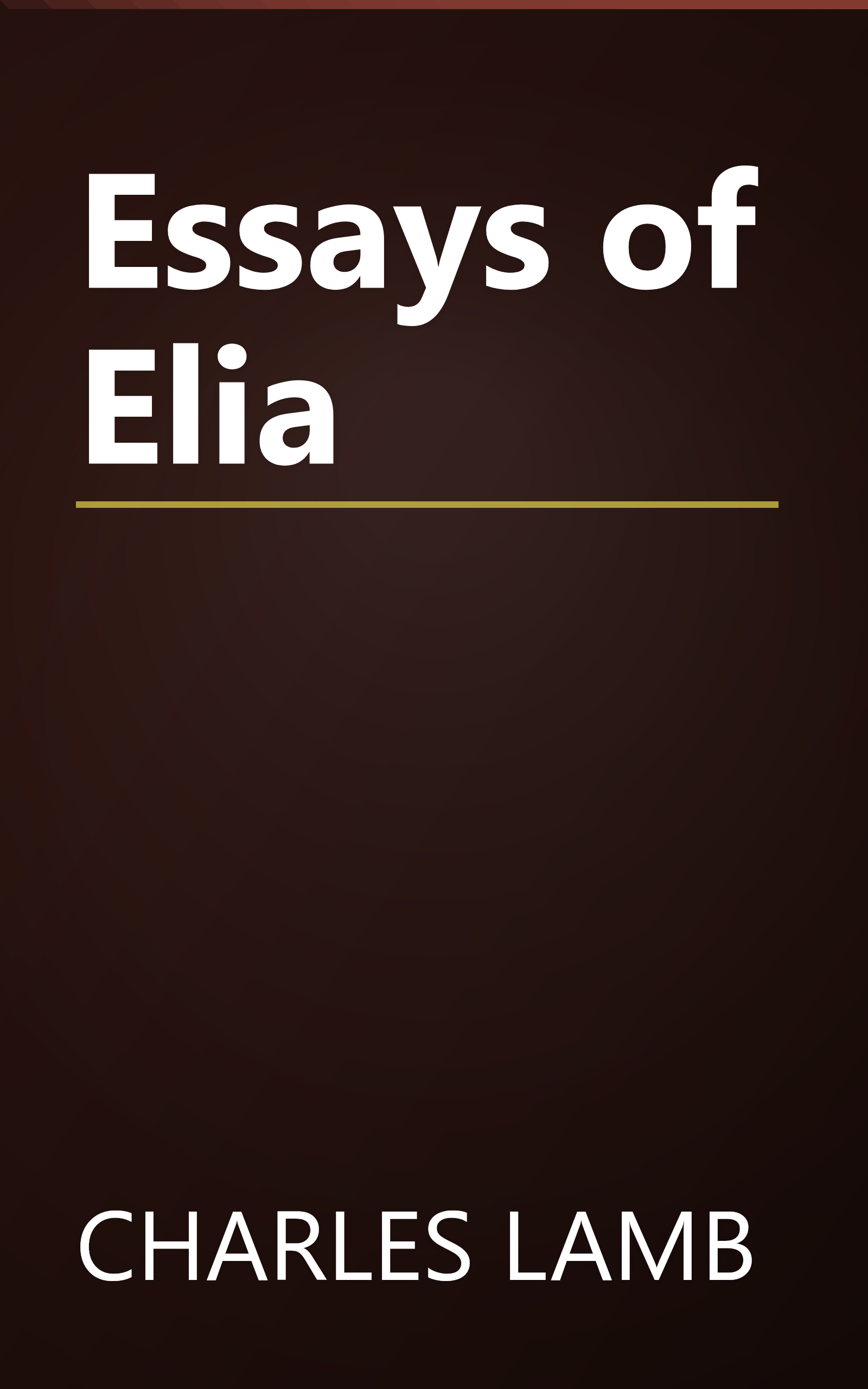 Essays of Elia book cover
