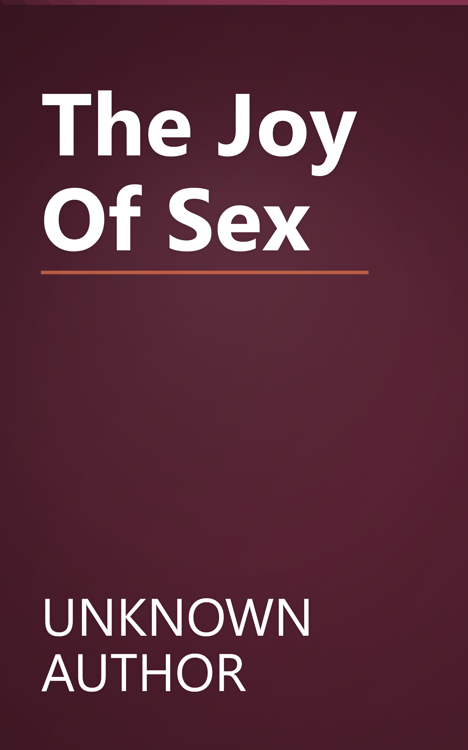 The Joy Of Sex book cover