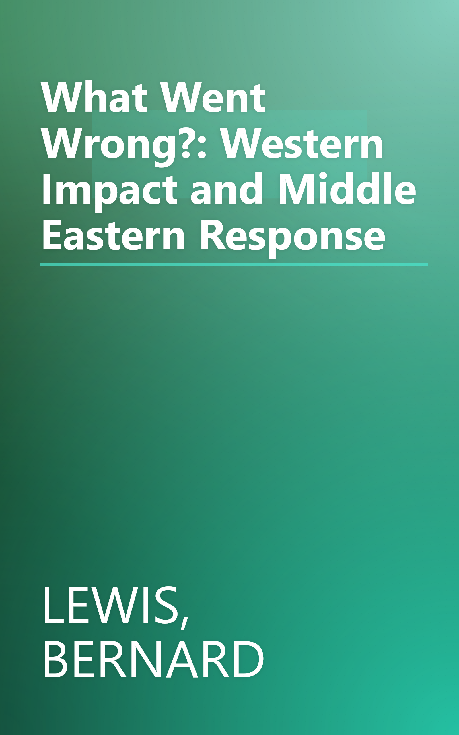 What Went Wrong?: Western Impact and Middle Eastern Response book cover