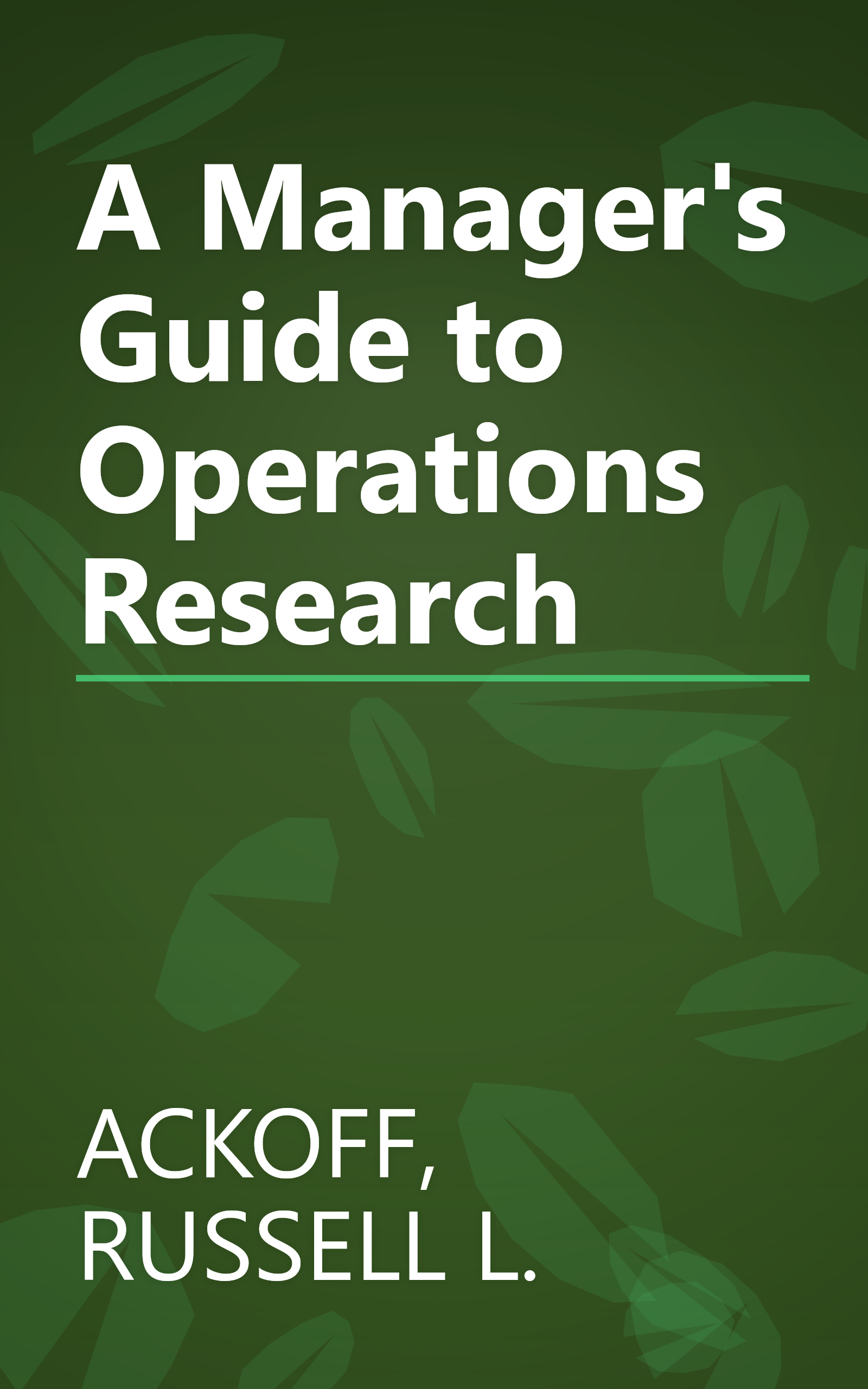 A Manager's Guide to Operations Research book cover
