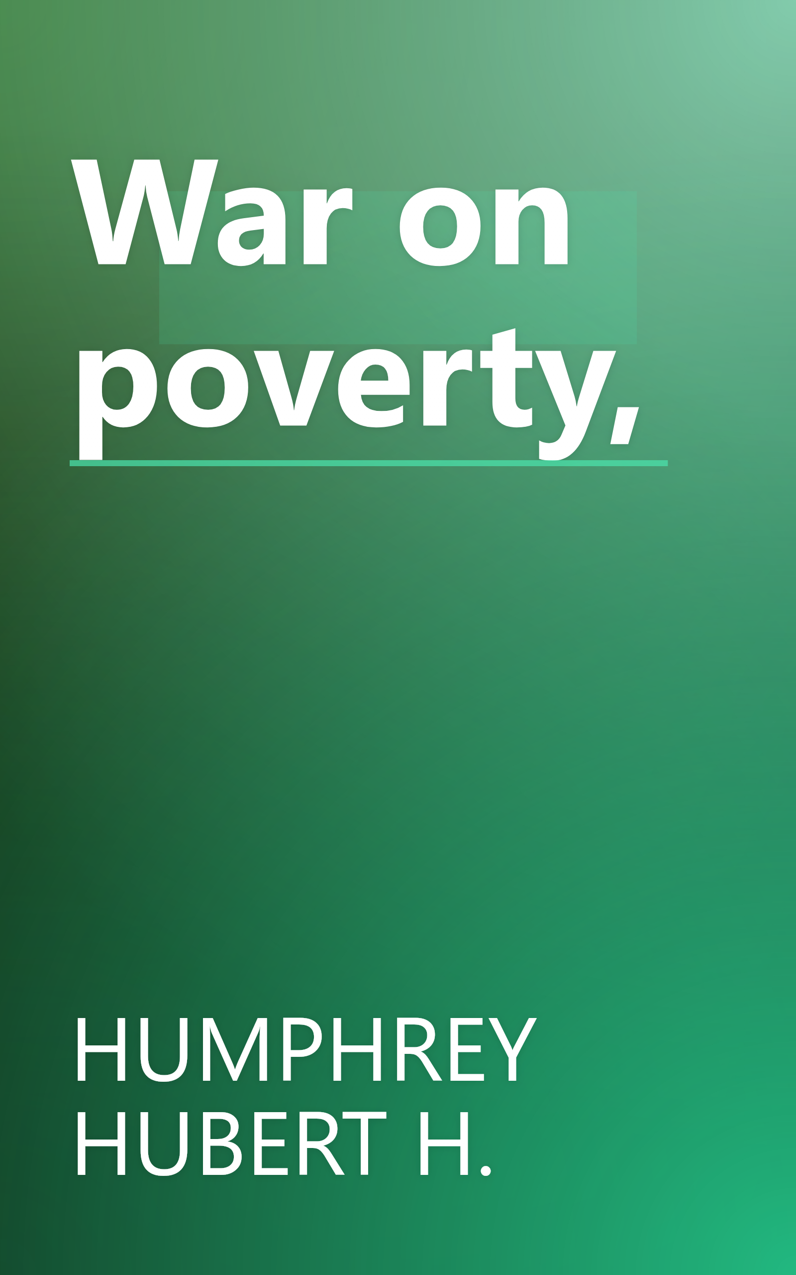 War on poverty, book cover