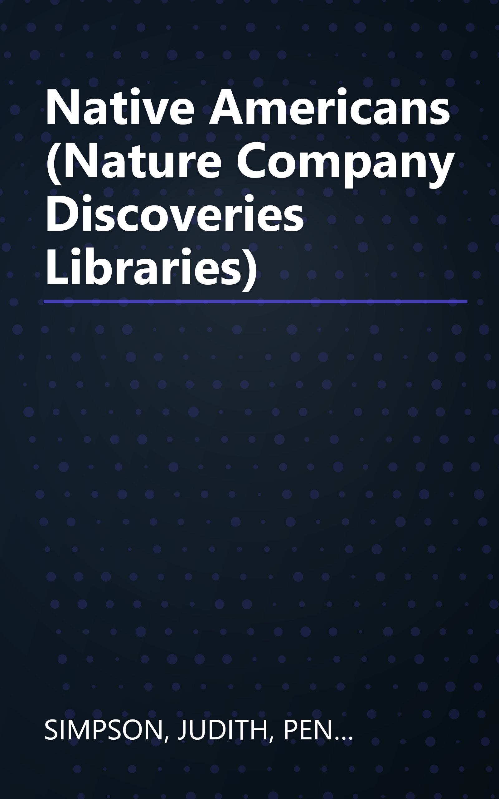 Native Americans (Nature Company Discoveries Libraries) book cover