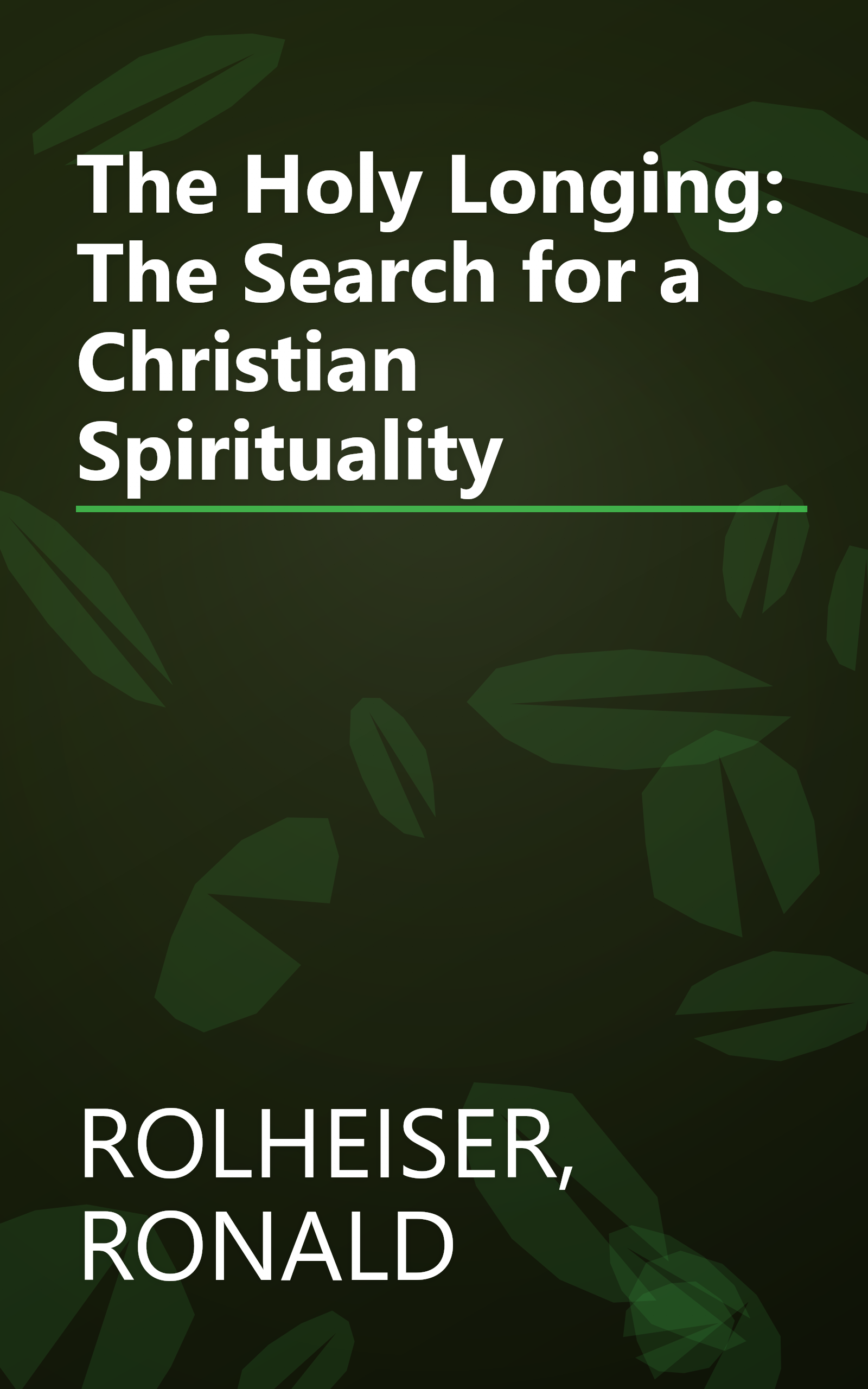 The Holy Longing: The Search for a Christian Spirituality book cover