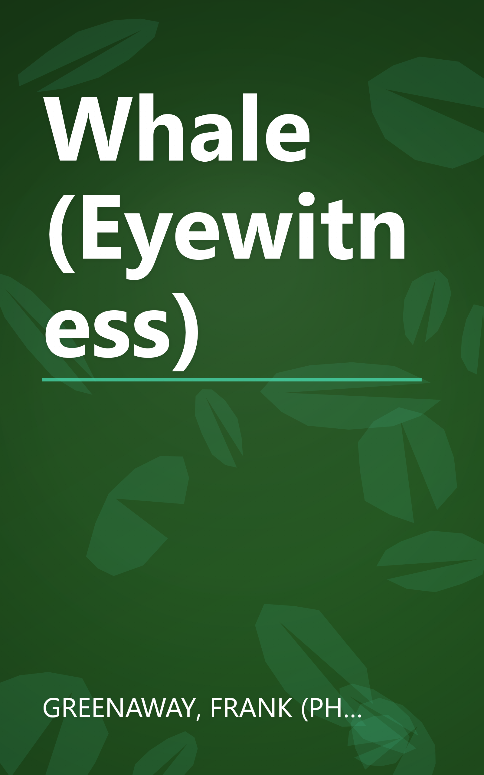 Whale (Eyewitness) book cover