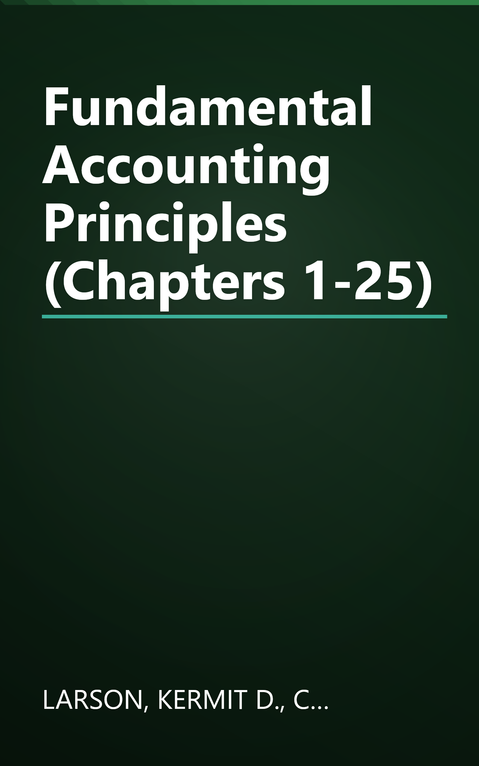 Fundamental Accounting Principles (Chapters 1-25) book cover