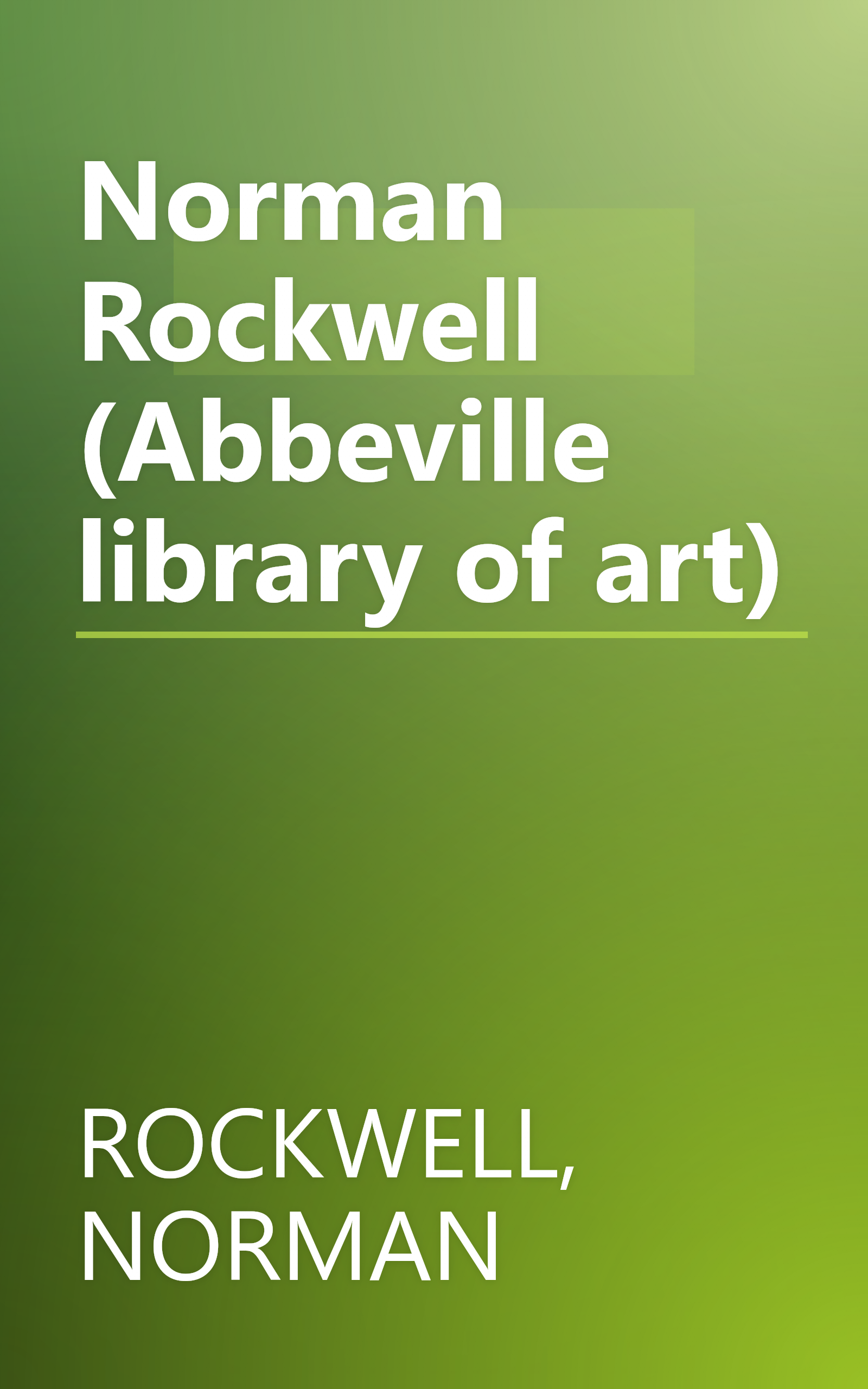 Norman Rockwell (Abbeville library of art) book cover