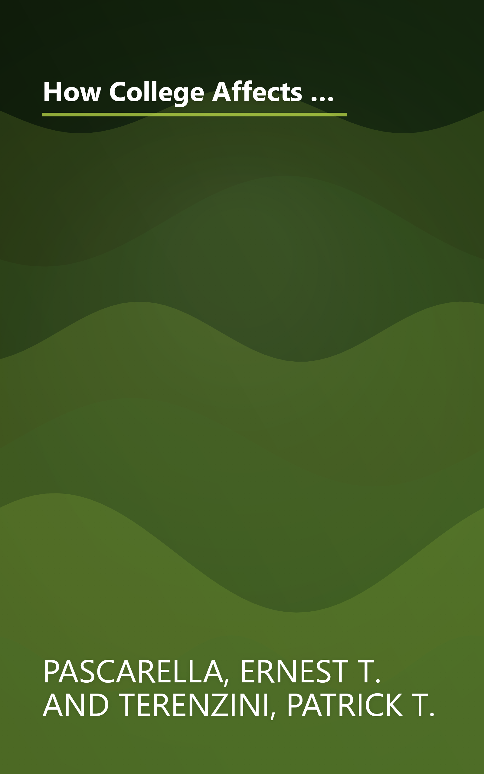 How College Affects Students: Findings and Insights from Twenty Years of Research (The Jossey-Bass Higher and Adult Education Series) book cover