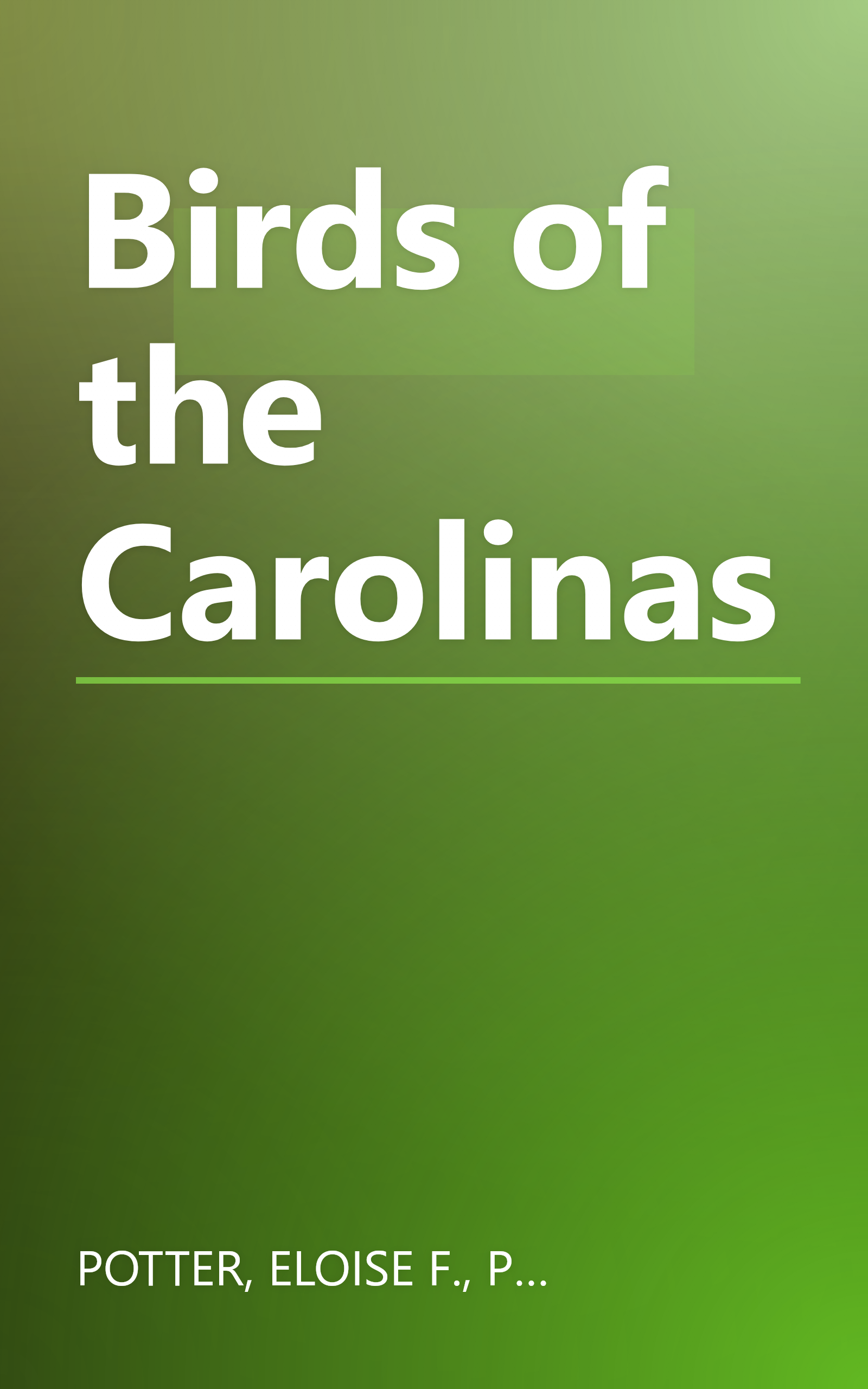 Birds of the Carolinas book cover