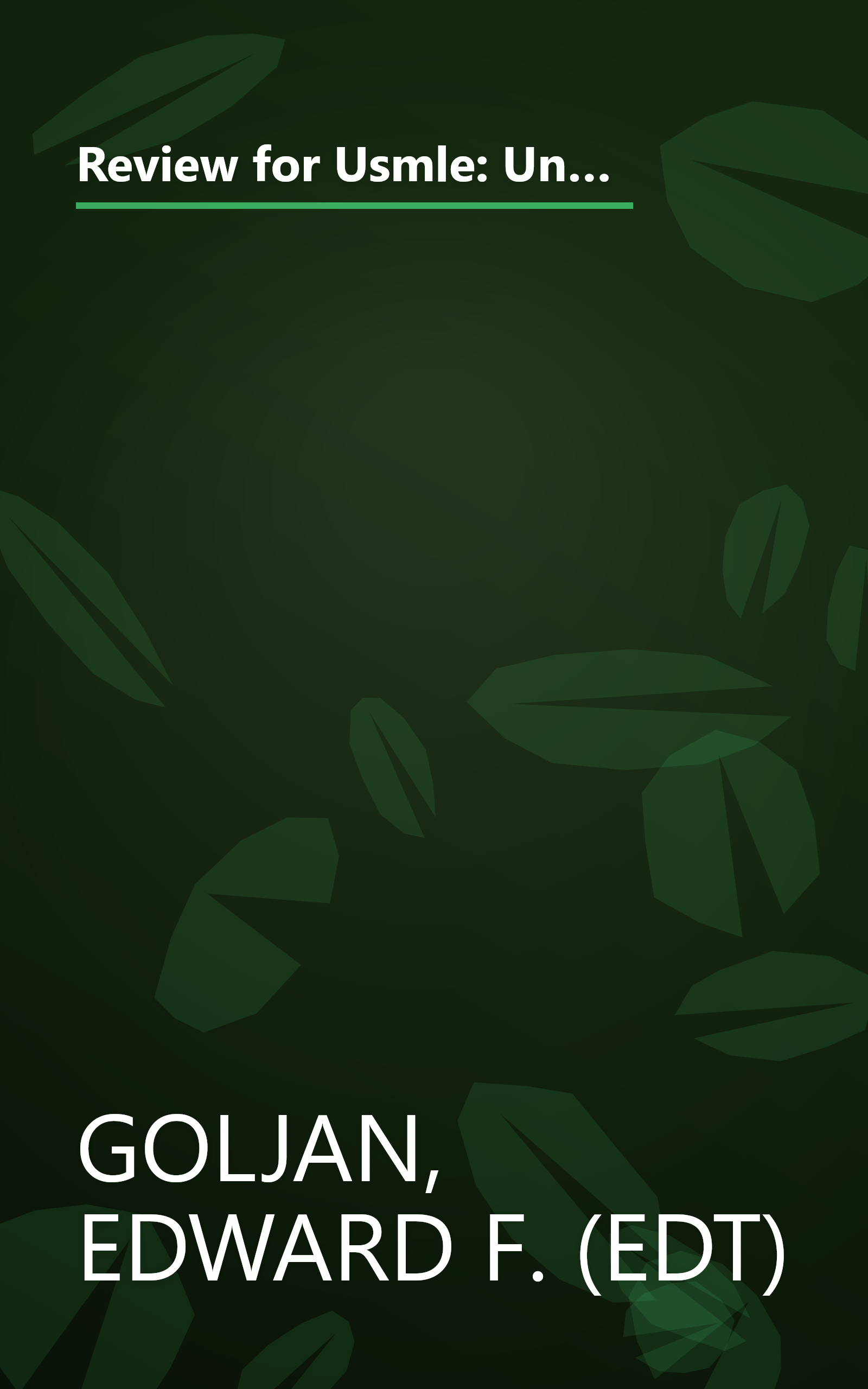 Review for Usmle: United States Medical Licensing Examination, Step 2 (The National Medical Series for Independent Study) book cover