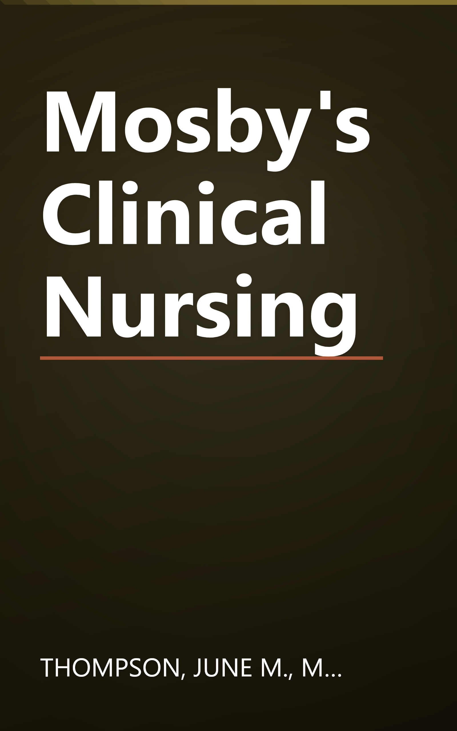 Mosby's Clinical Nursing book cover
