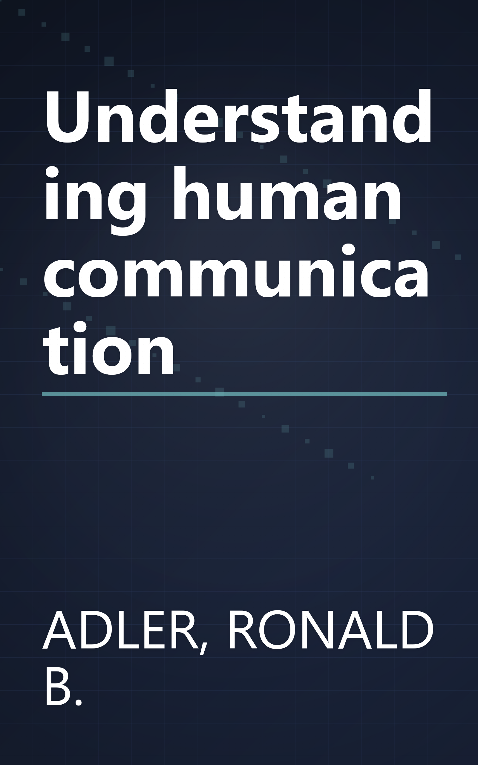 Understanding human communication book cover